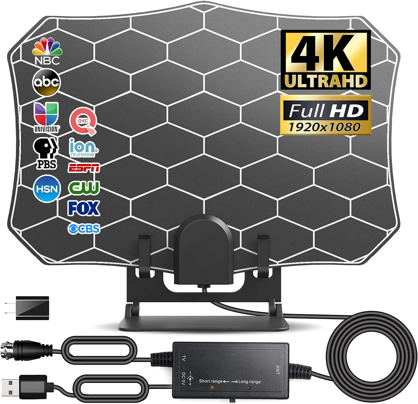 Lexvss Digital TV Antenna 200+ Miles with Digital Amplifier, 12ft Coax ...