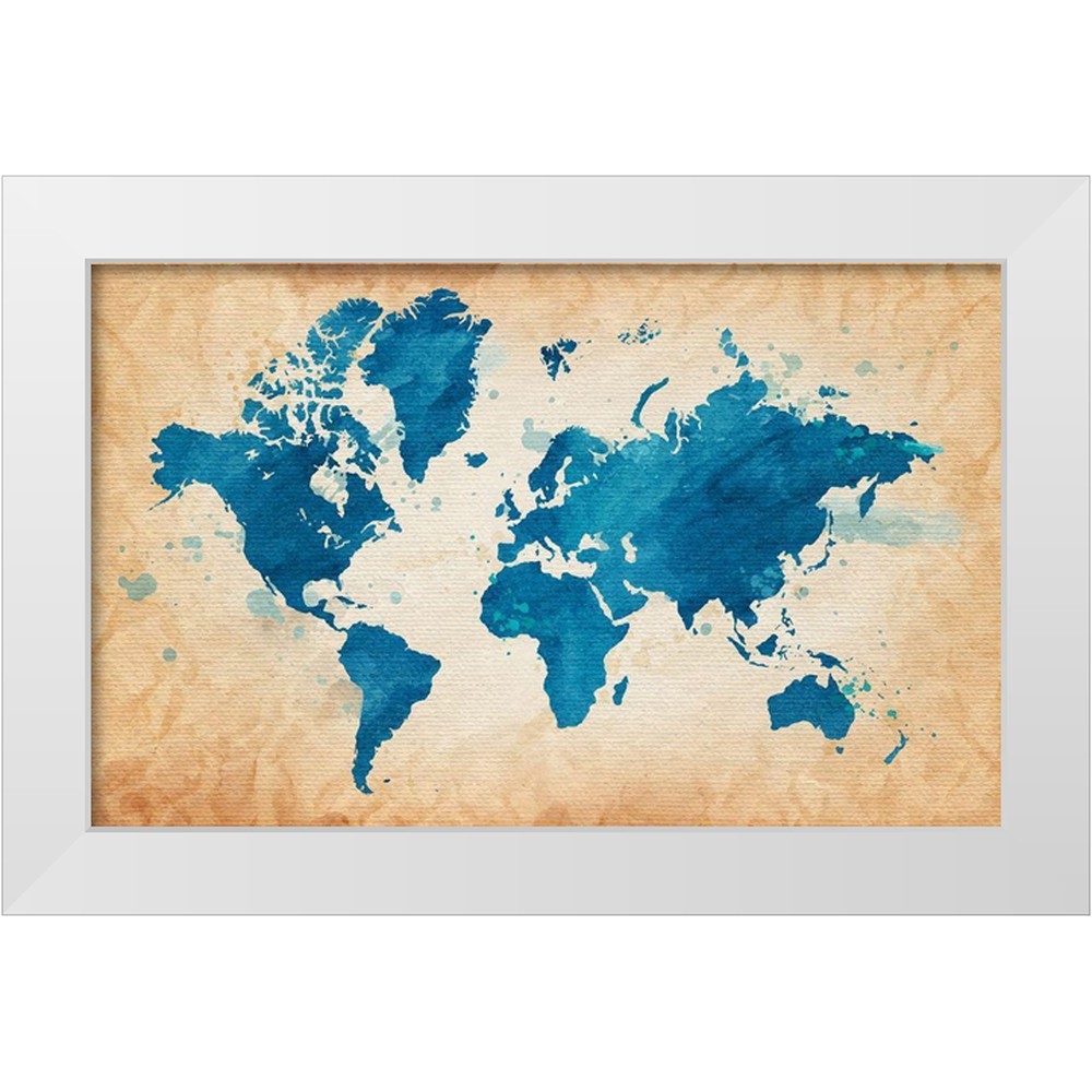 Leyasw 32x21 White Modern Wood Framed Museum Art Print Titled ...