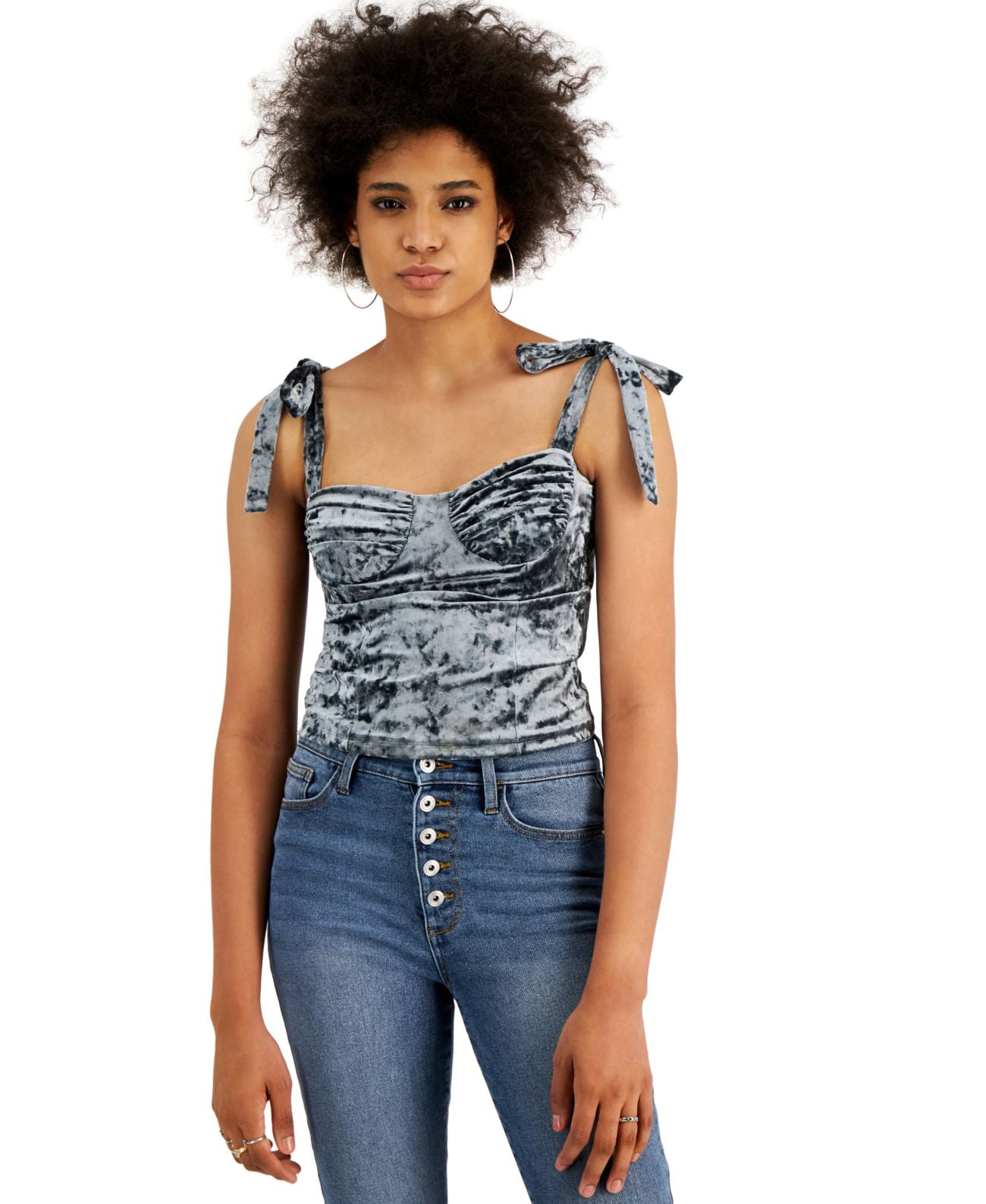 Leyden Womens Velvet Bustier Top;X-Small - Walmart.com