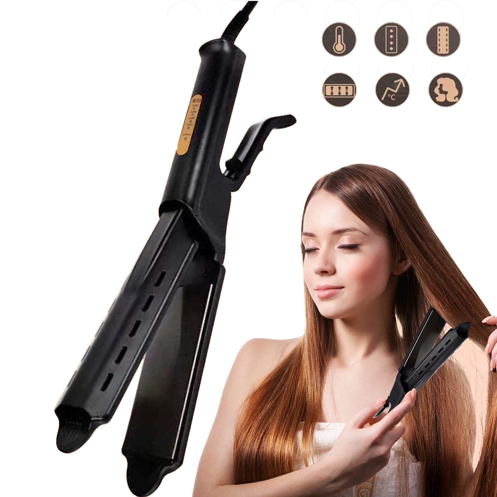 Leyeet 1.75'' Wide Flat Iron for Efficient Straightening of Thick Hair ...