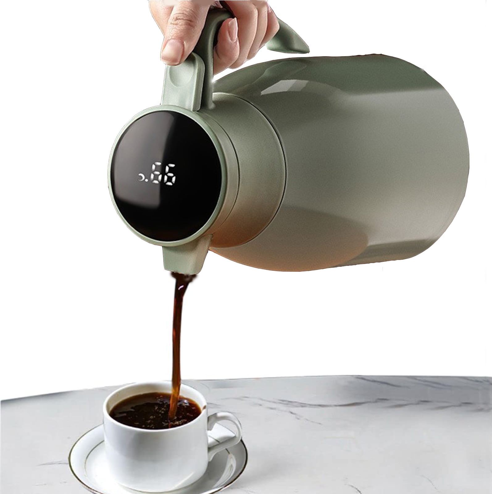 Leyeet 68oz Thermal Carafe, Vacuum Flask, 6 Layer Insulated, Temp ...