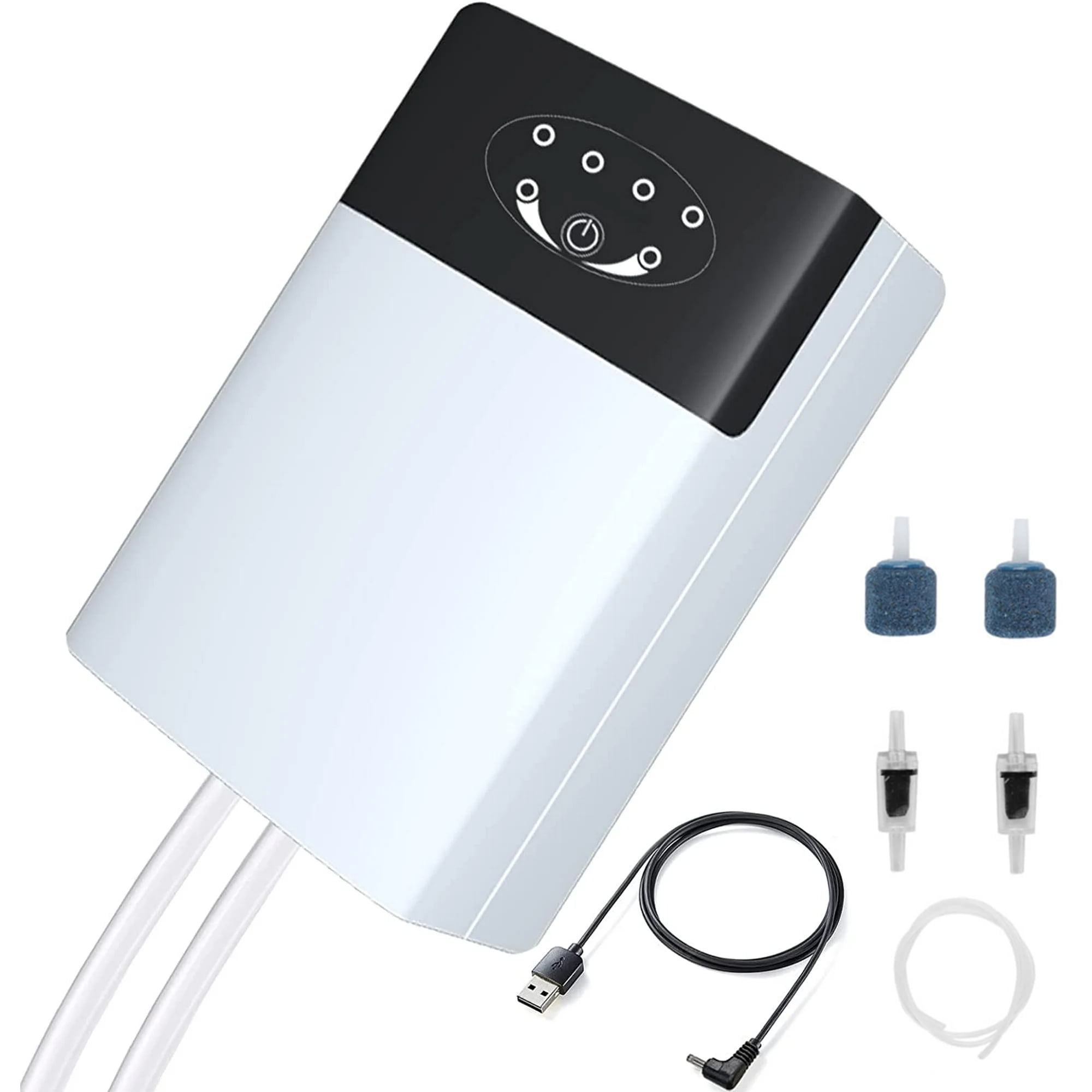 Leyeet Rechargeable Aquarium Air Pump, Dual Outlets, USB Powered ...