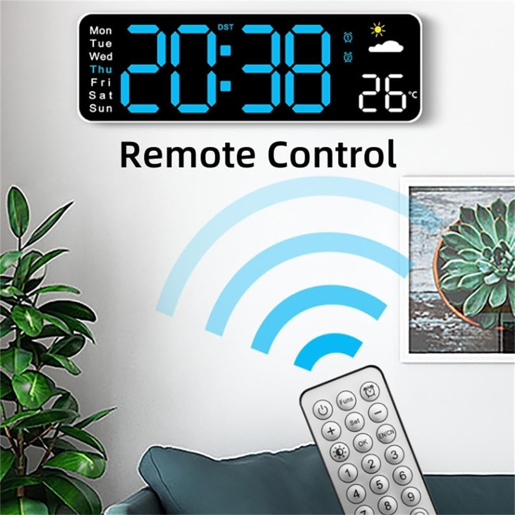 Leyeet Digital Alarm Clock for Bedrooms, LED Electronic Date Temp ...