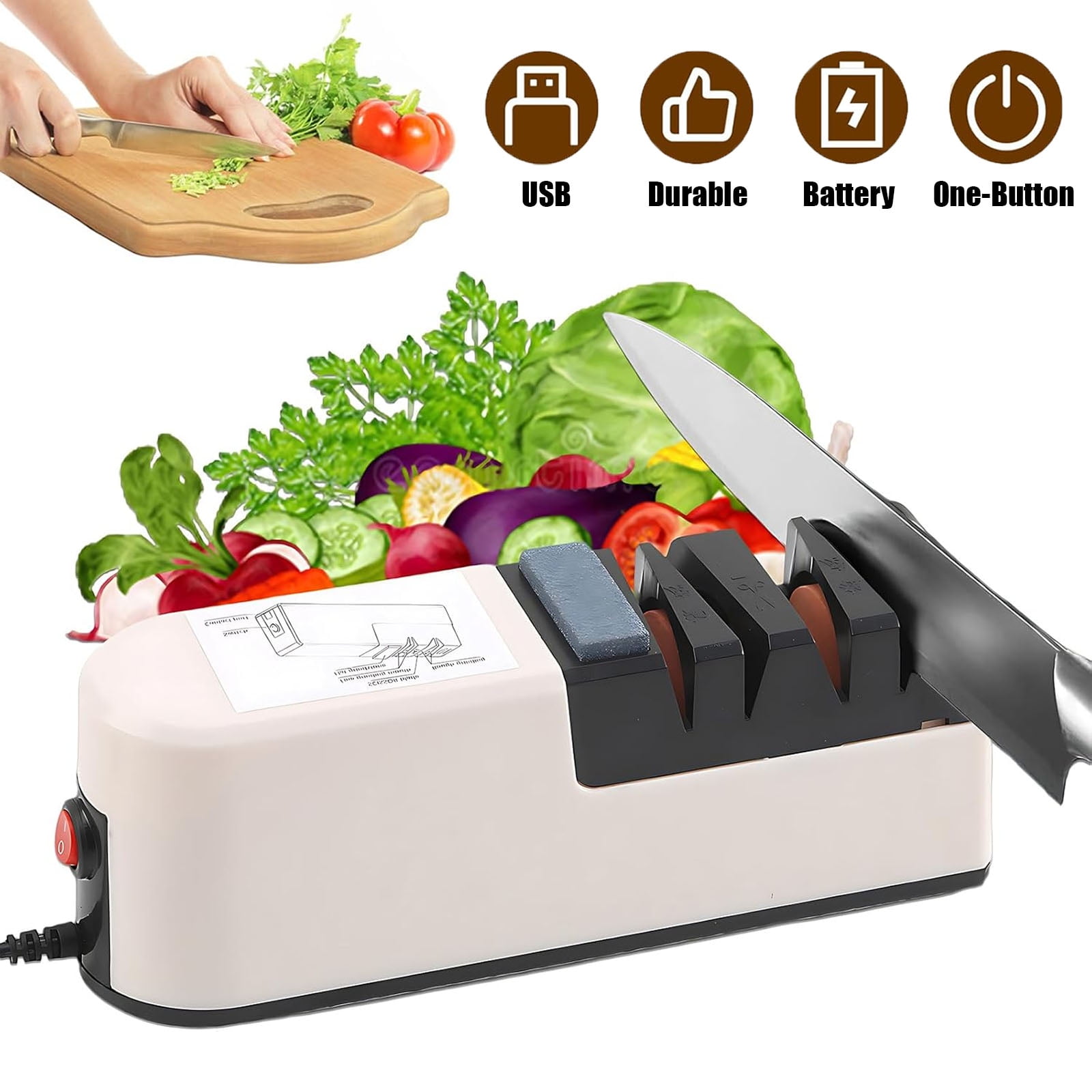 Leyeet Electric Knife Sharpener, Automatic Knife Sharpener ...