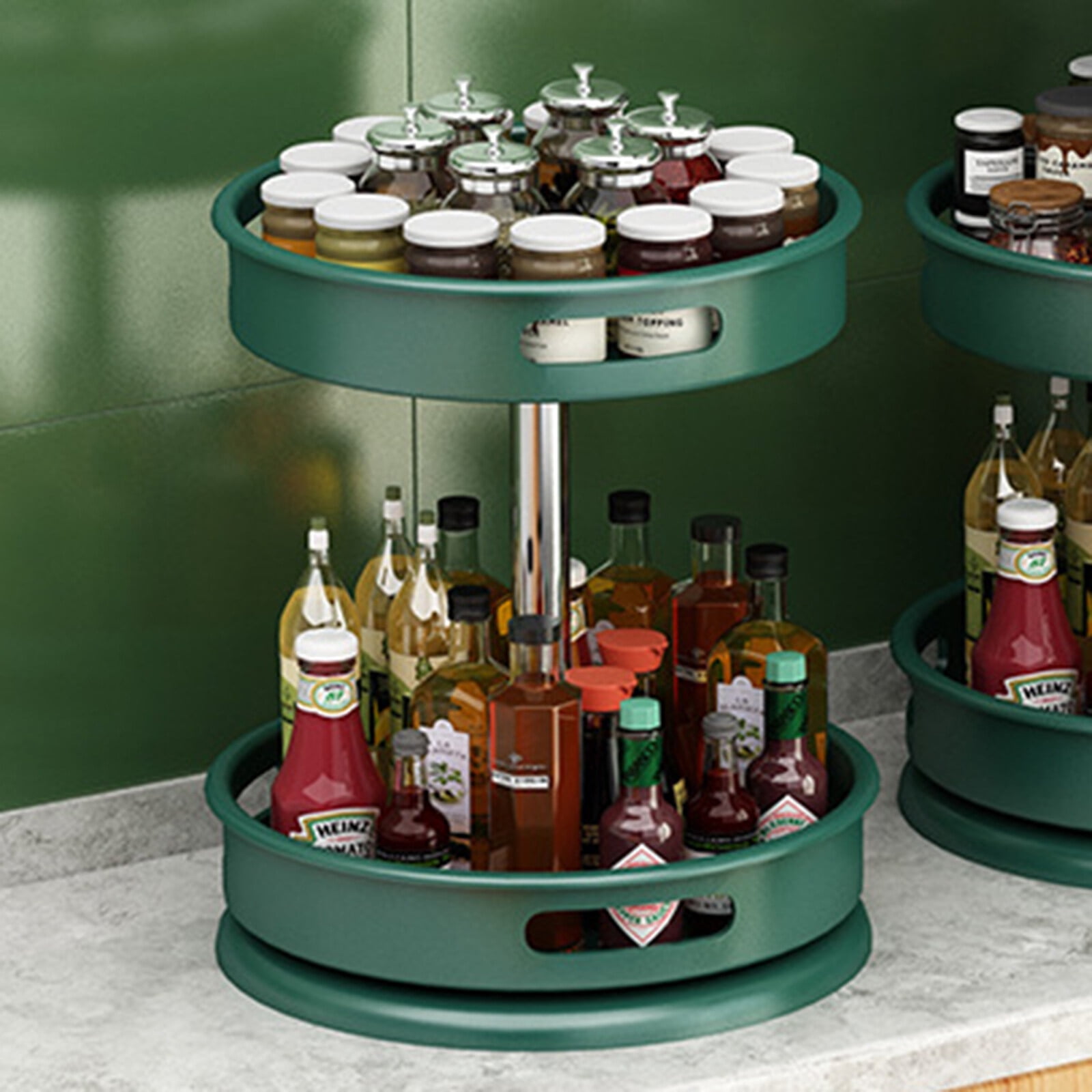 Leyeet Lazy Susans Organizer 10 inch, 2 Tier Metal Steel, Turntable ...
