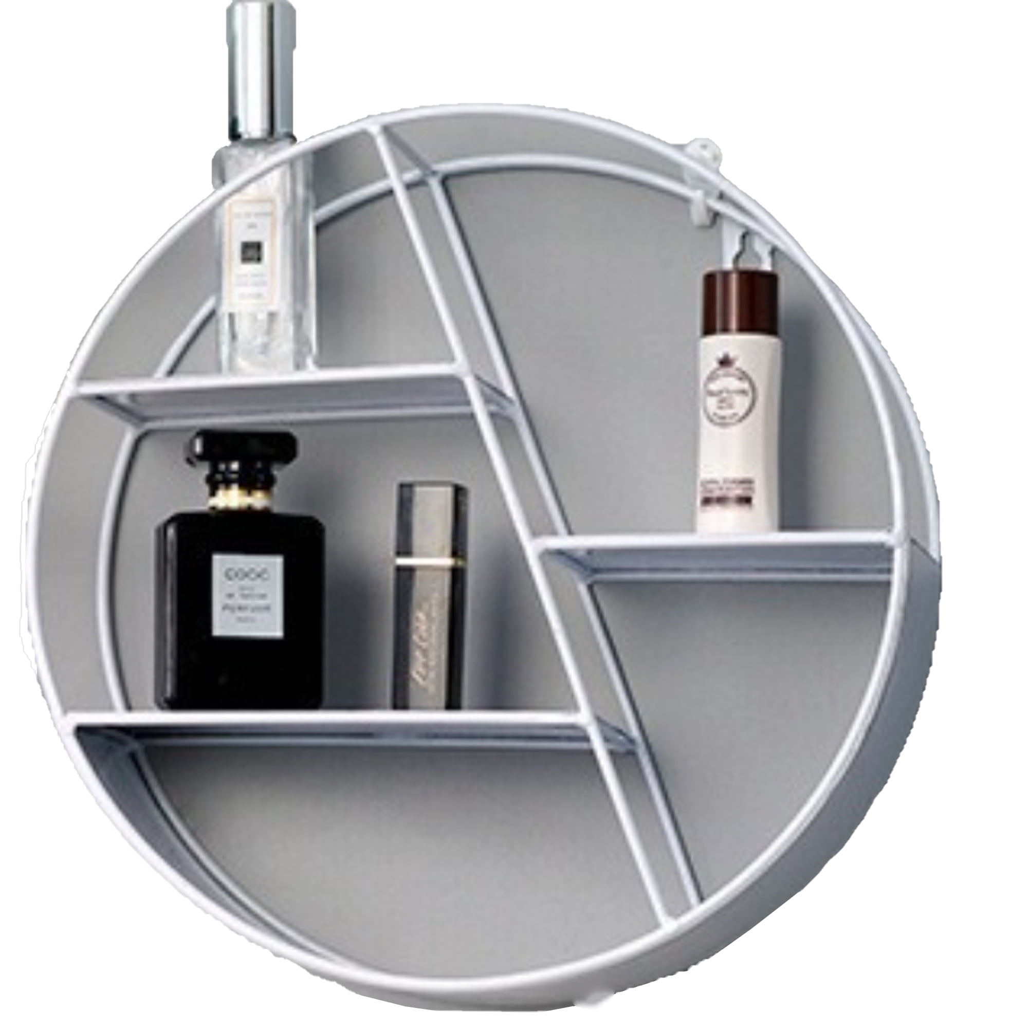 Leyeet Round Wall Shelf, Wall-Mounted Circular Shelf, Wood & Iron Wall ...