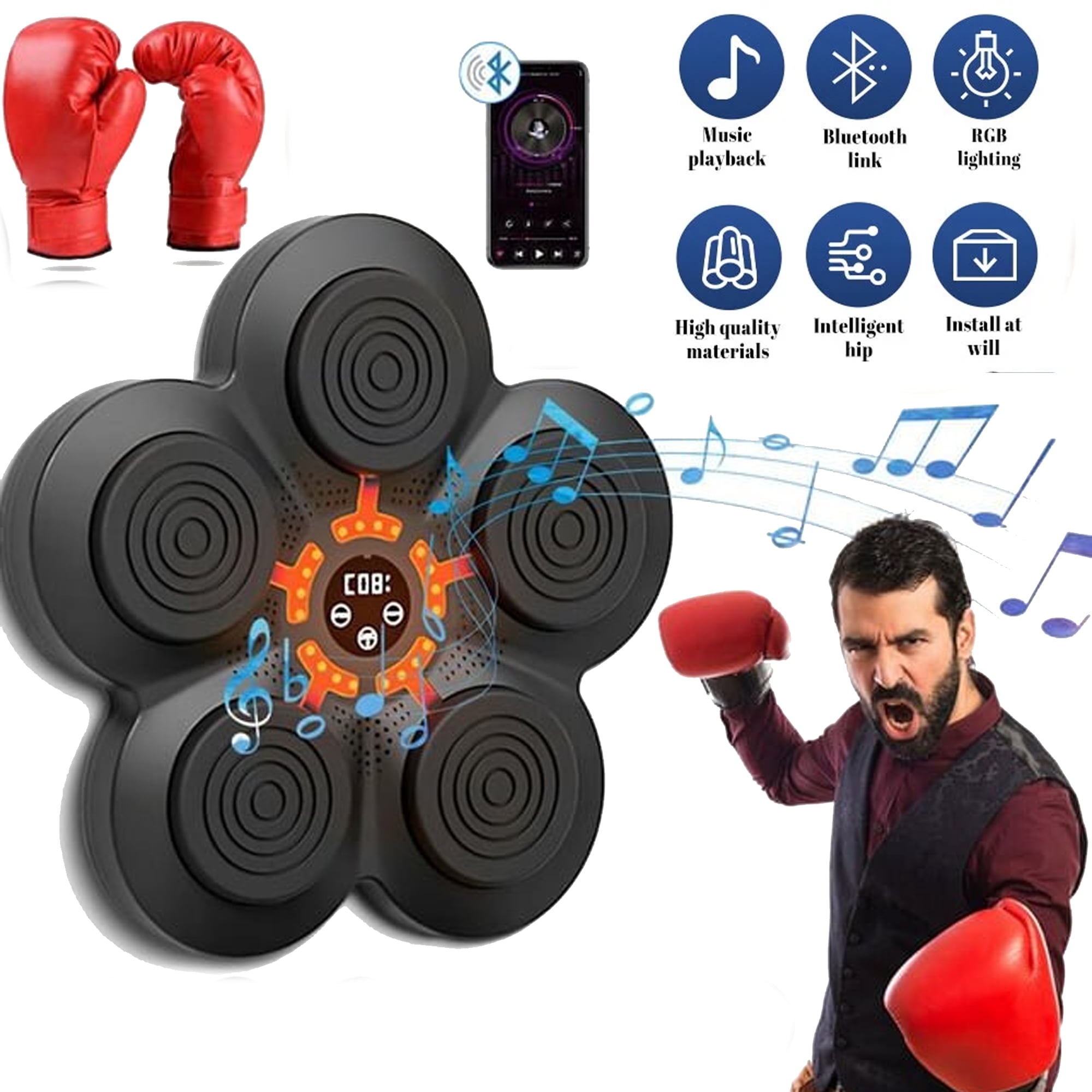 Free Shipping! Leyeet Smart Electronic Music Boxing Machine, Wall ...