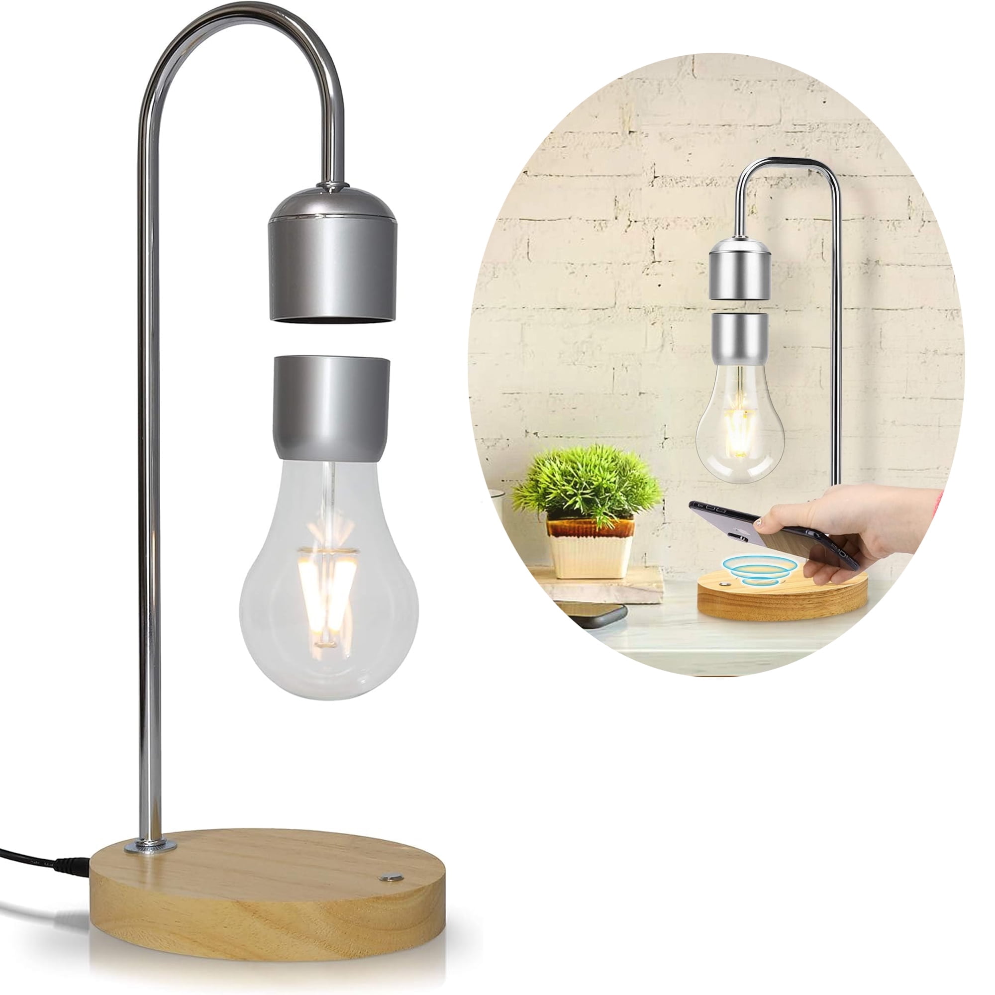 Leyeet Magnetic Levitating Bulb Lamp, Cool Floating Lamps for Office ...