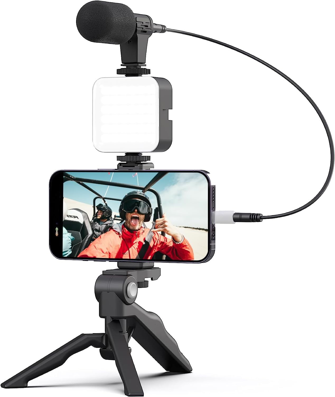 Leyeet Vlogging Kit with Light and Microphone Pistol Grip Tripod ...