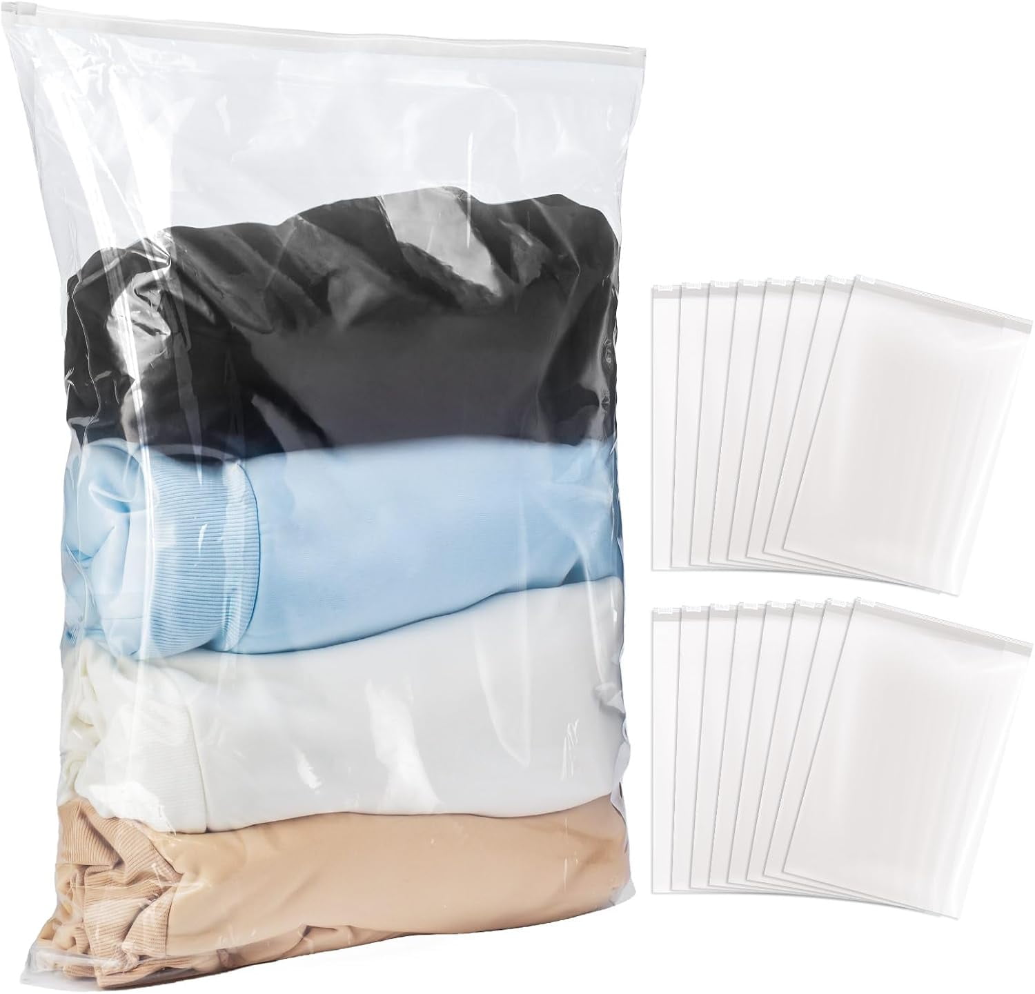 Leyfeng 16 Pcs Plastic Bags, 17X25 Inch Organizers, 5 Gallon Capacity ...