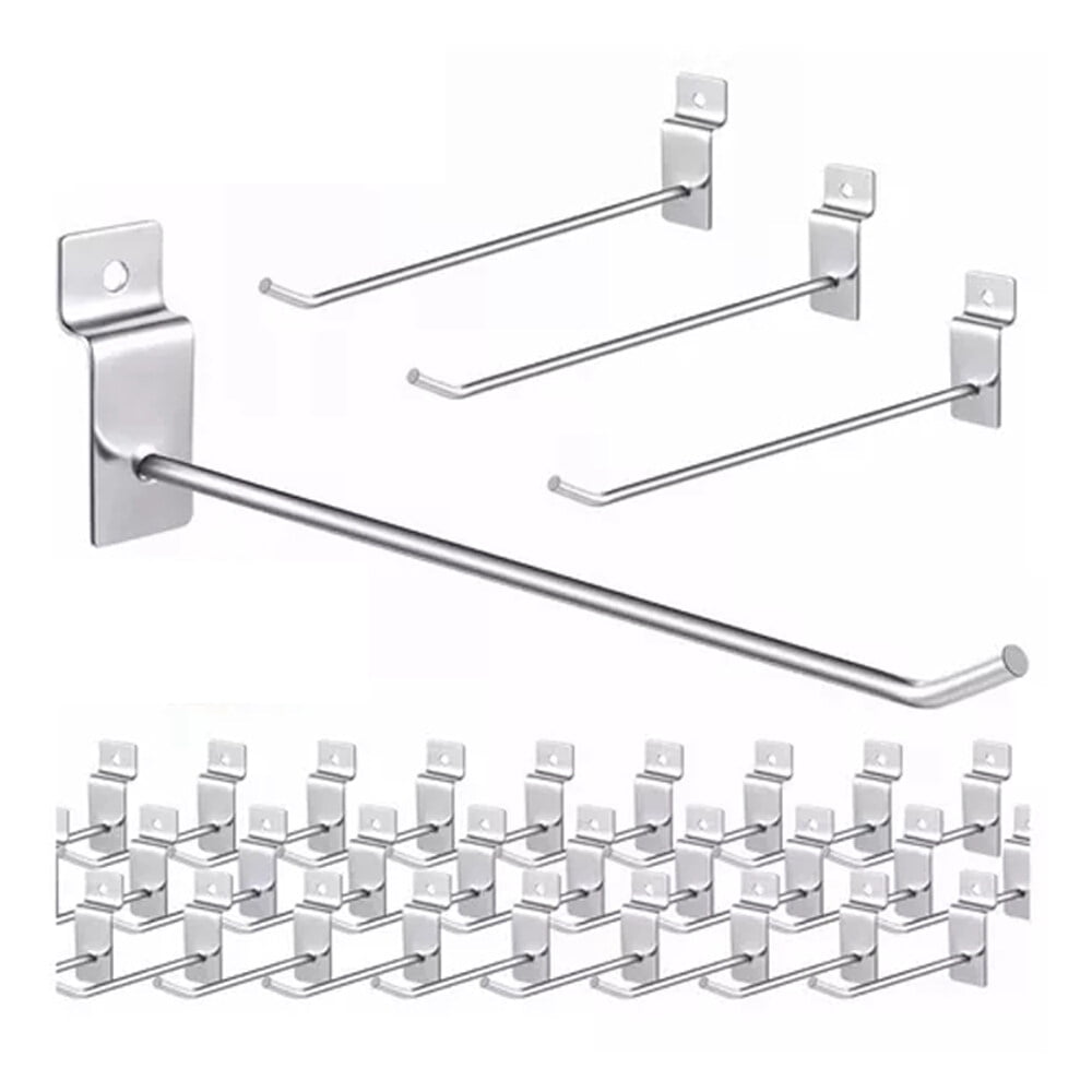 Leyfeng 50 Pack Slatwall Hooks 8 Inch 4mm Diameter Panel Display Hooks ...