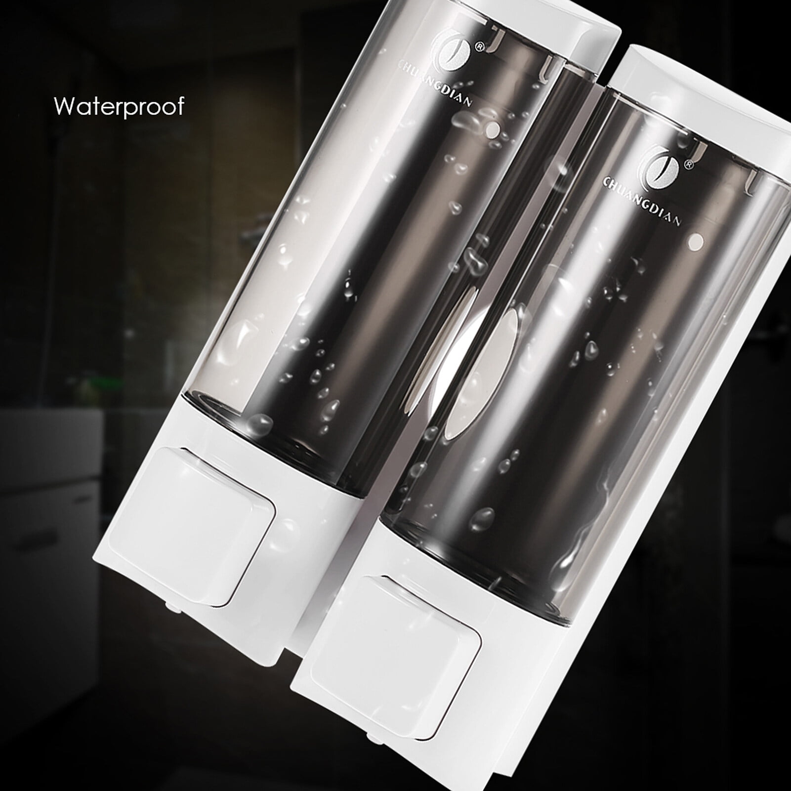 Leyfeng CHUANGDIAN Manual Hand Soap Dispenser Wall Mount Double Liquid Shampoo Shower Gel ...