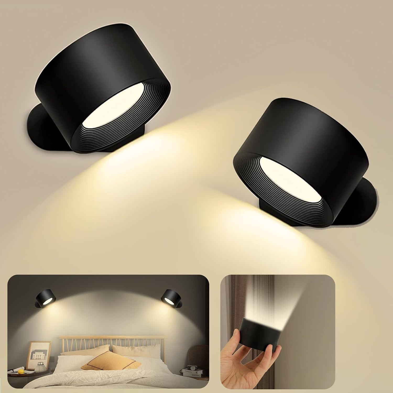Leyfeng Cabinet Lights, Rechargeable Wall Mounted Light Strip USB Port ...