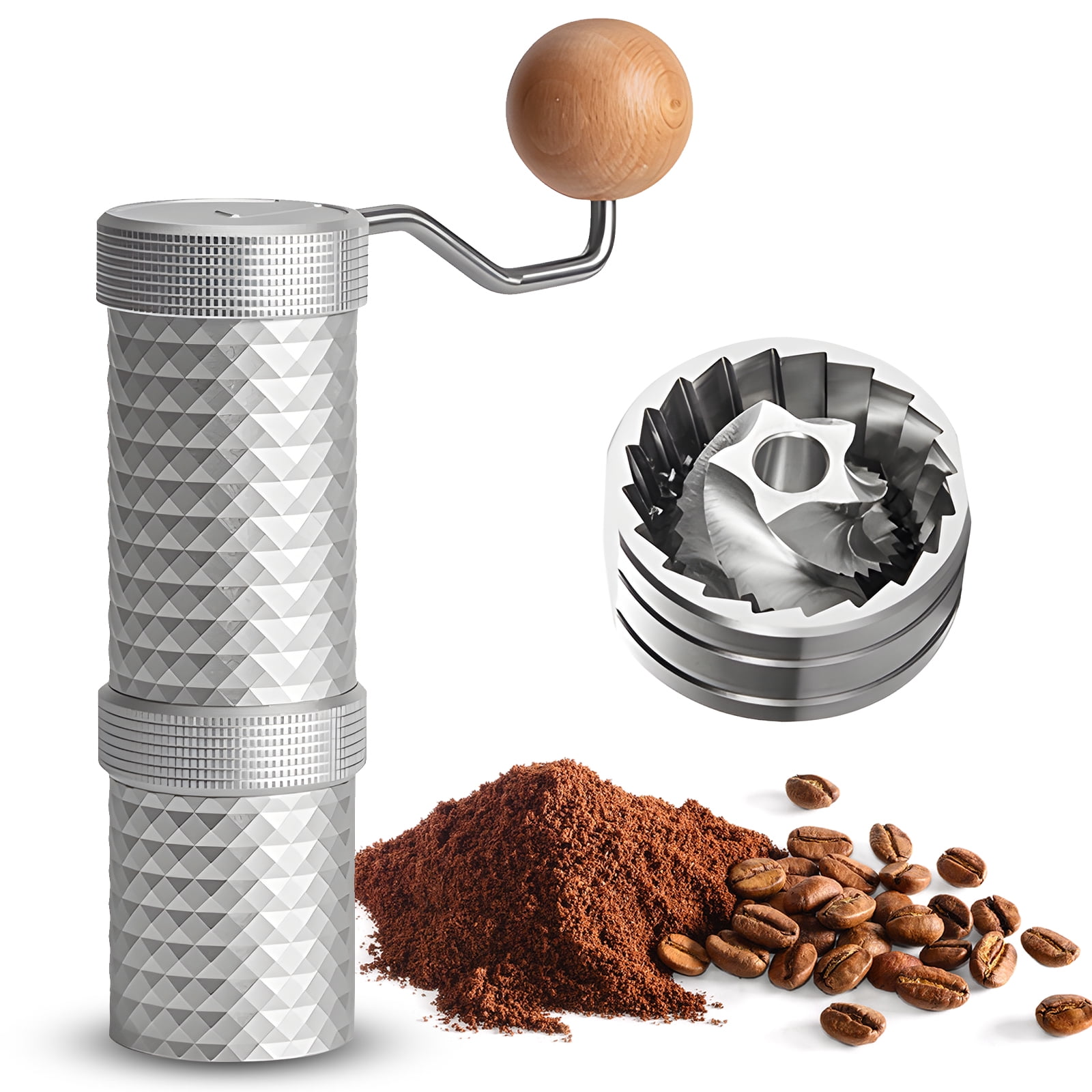 Leyfeng Coffee Bean Grinder, Stainless Steel Manual Espresso Grinder ...