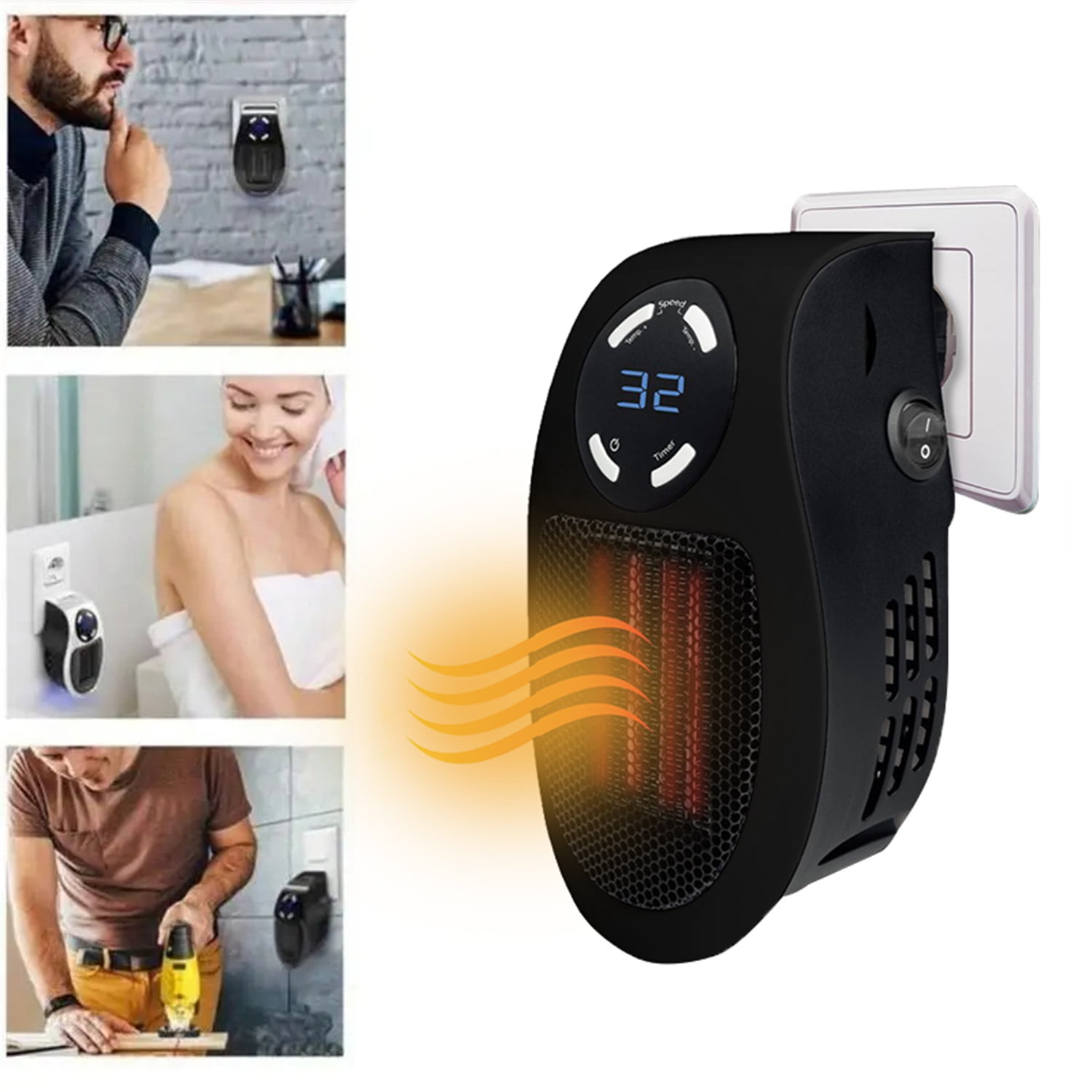 Leyfeng Heater, 500W Heaters for Indoor Use, Portable Heater, Wall ...