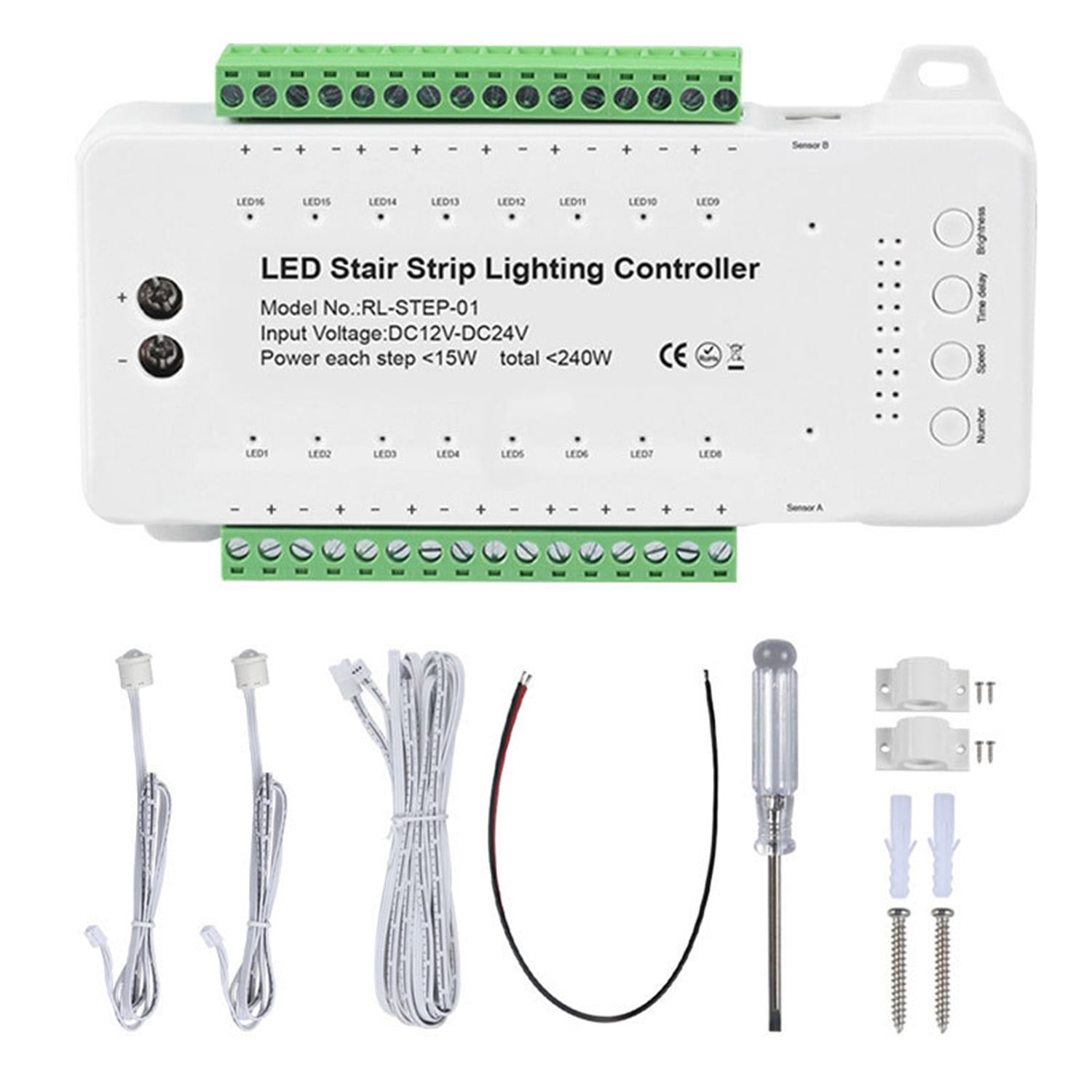 Leyfeng Led Controller, Led Stair Light Bar Controller 16 Steps Smart ...