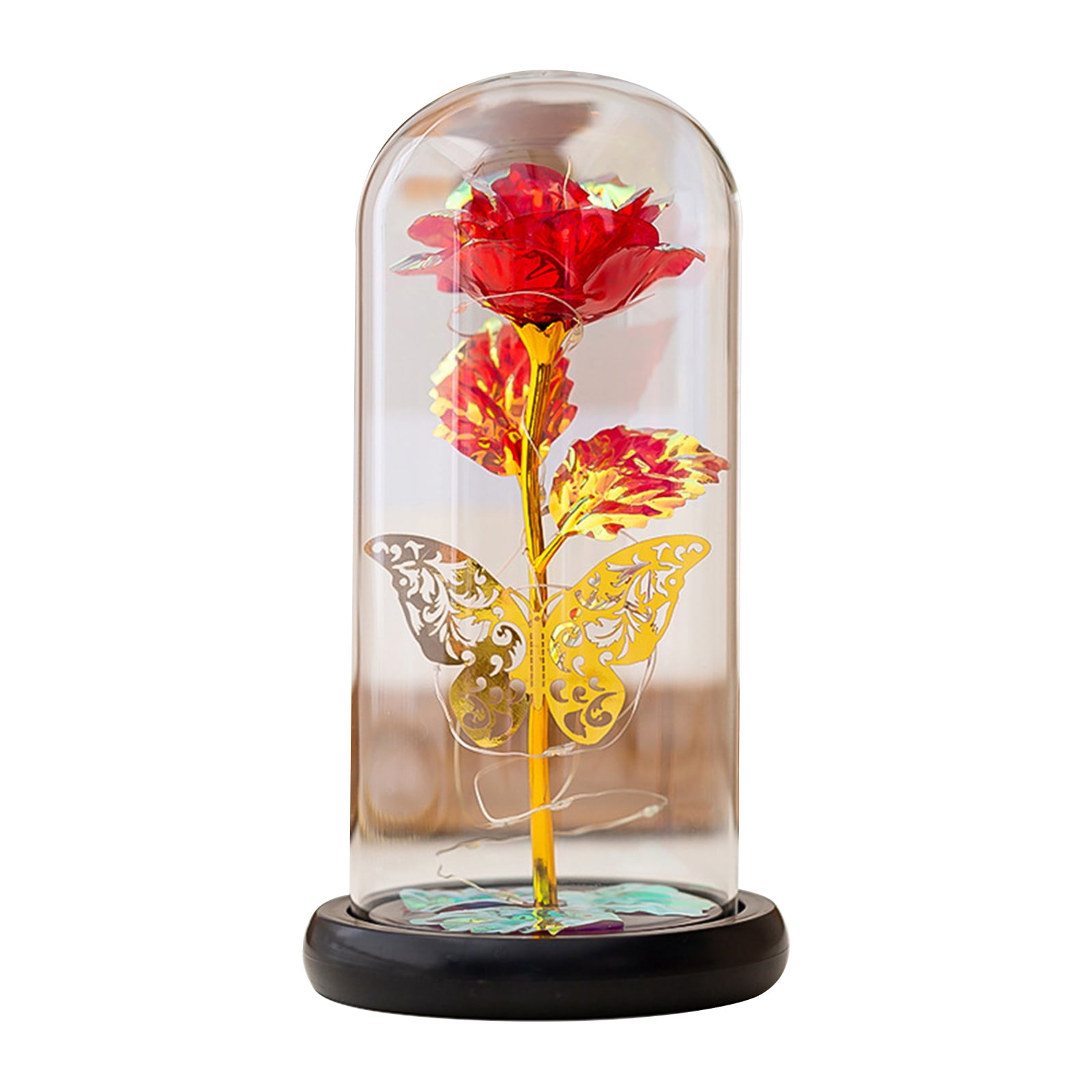 Leyfeng Preserved Rose, Glass Rose Flower Led Colorful Light Rose in ...