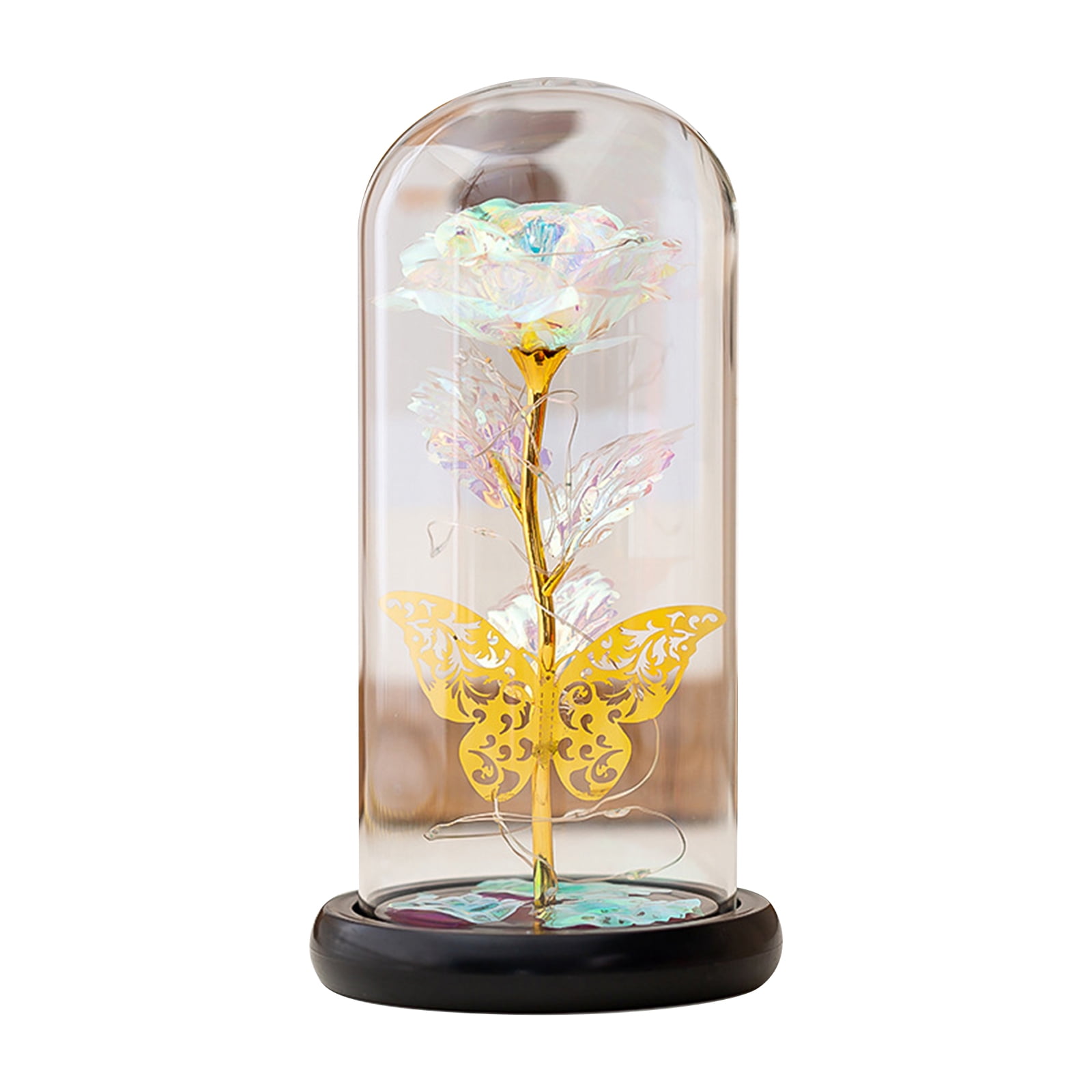 Leyfeng Preserved Rose, Glass Rose Flower Led Colorful Light Rose in ...