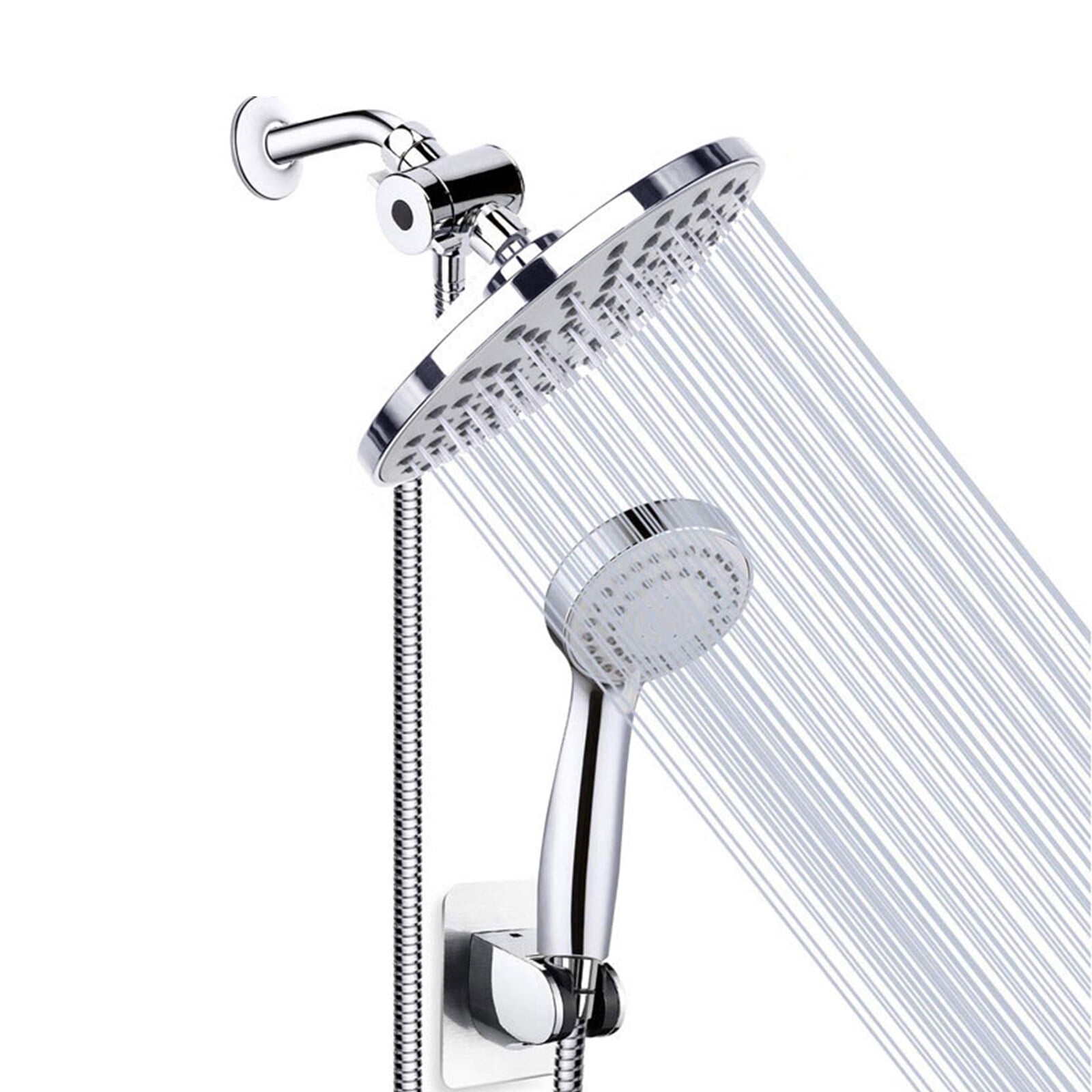 Leyfeng Rainfall Shower Head Combo 8 Inch Rain Showerhead and 3-Setting ...