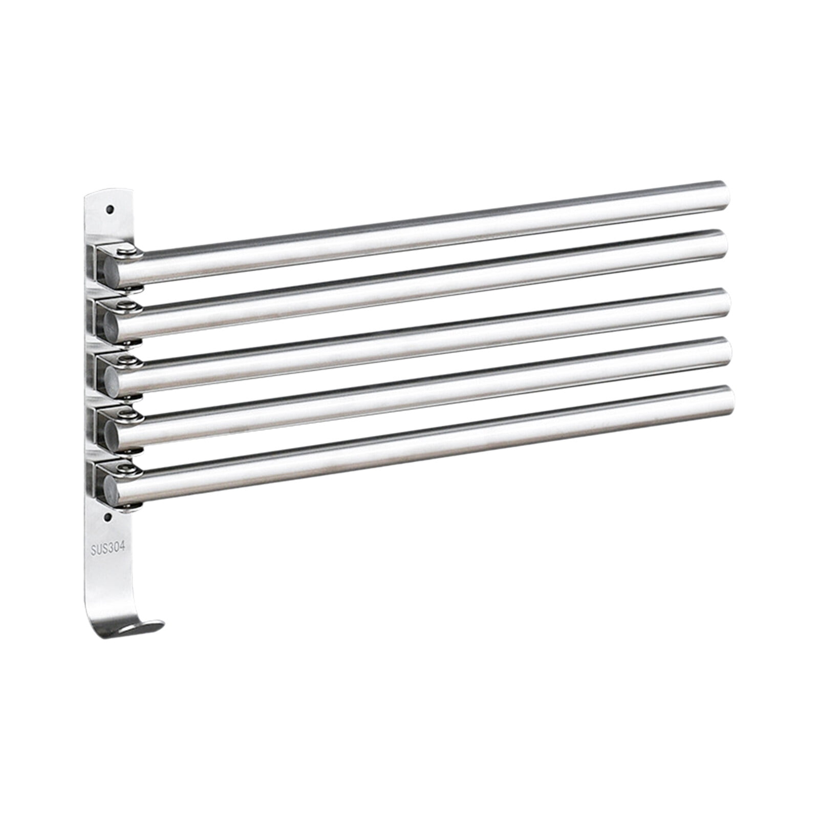 Leyfeng Swivel Out Towel Racks with Hooks 5-Bars Foldable Arms Bath ...