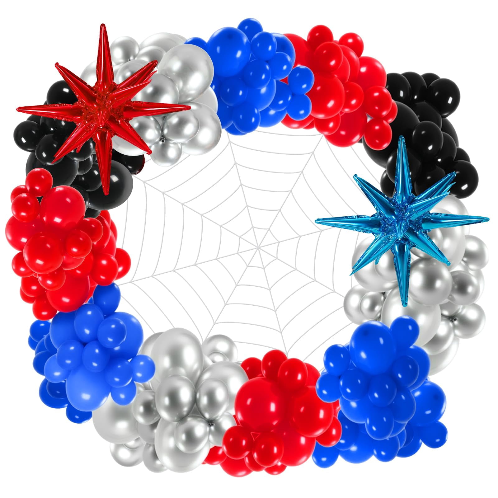Leyndo 332 Pcs PriNst Spider Balloons Arch Garland Kit ft 7 Coils White ...