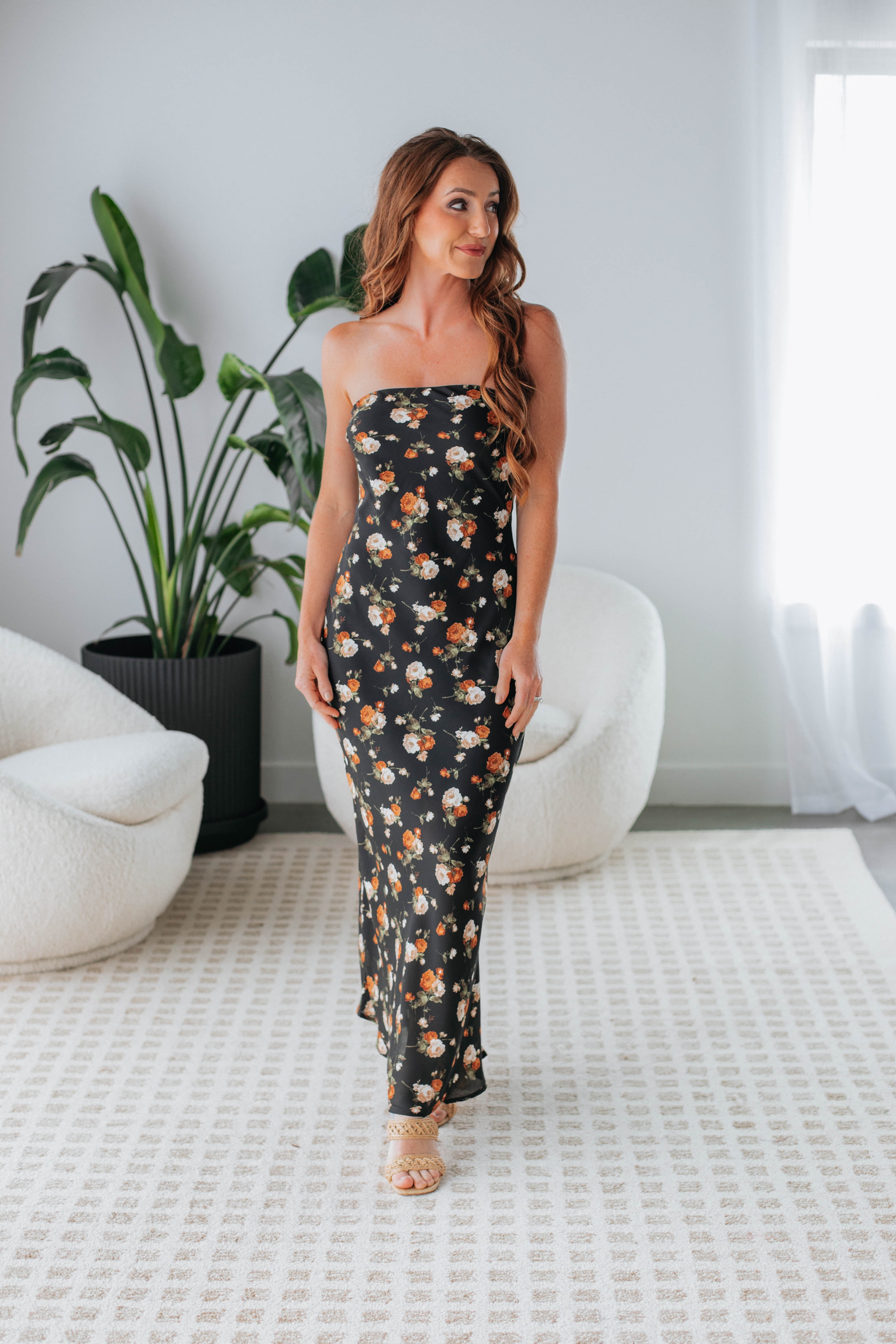Leysa Floral Midi Dress - Walmart.com