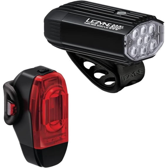 Lezyne Micro Drive 800+ Front, KTV Drive+ Rear Light Set, 800 Lumens ...