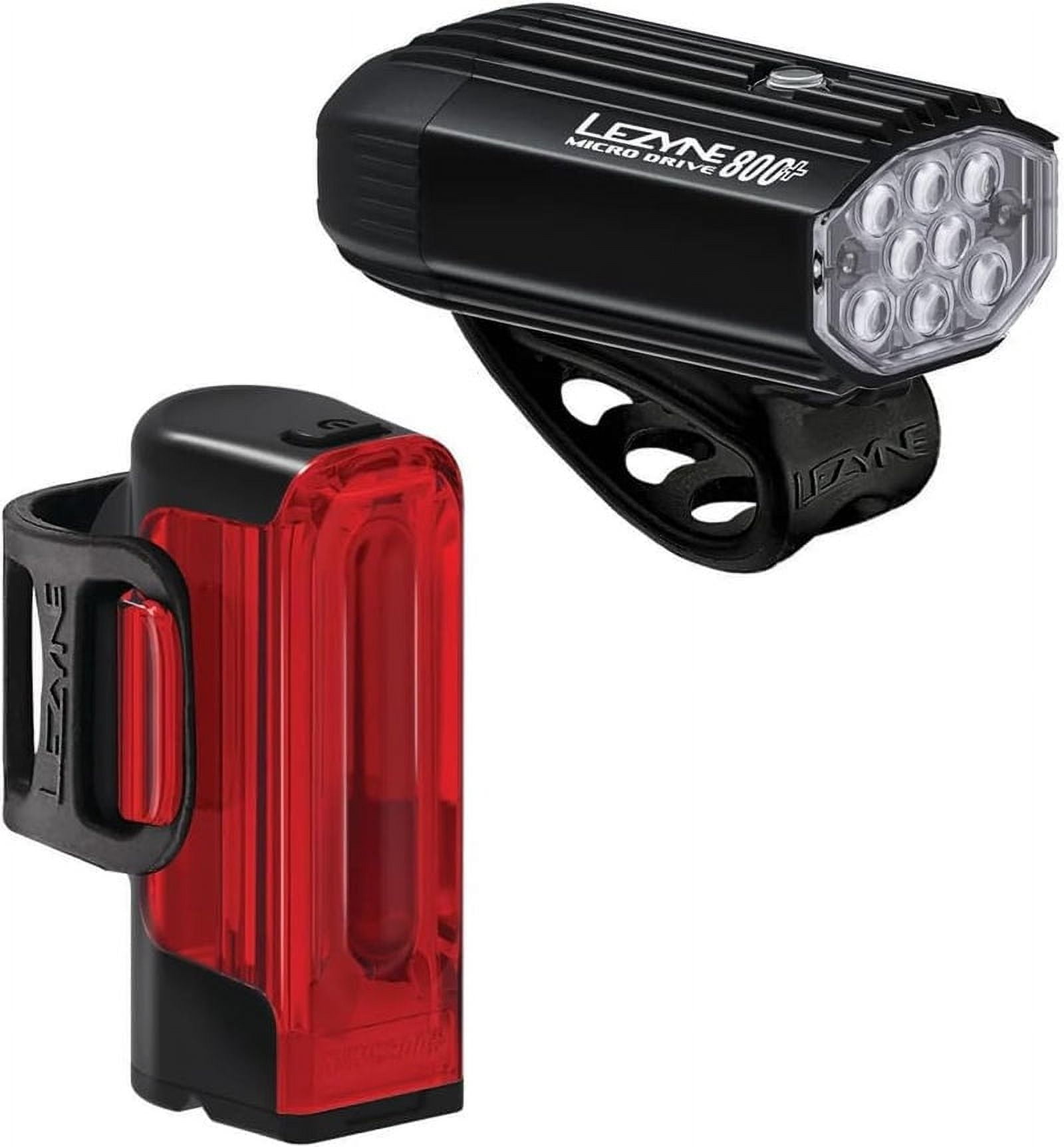 Lezyne Micro Drive 800+ / Strip Drive 300+ Pair Light Set - Walmart.com