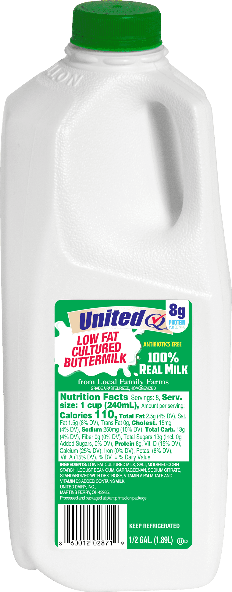 United Dairy Low Fat Buttermilk Half Gallon - Walmart.com
