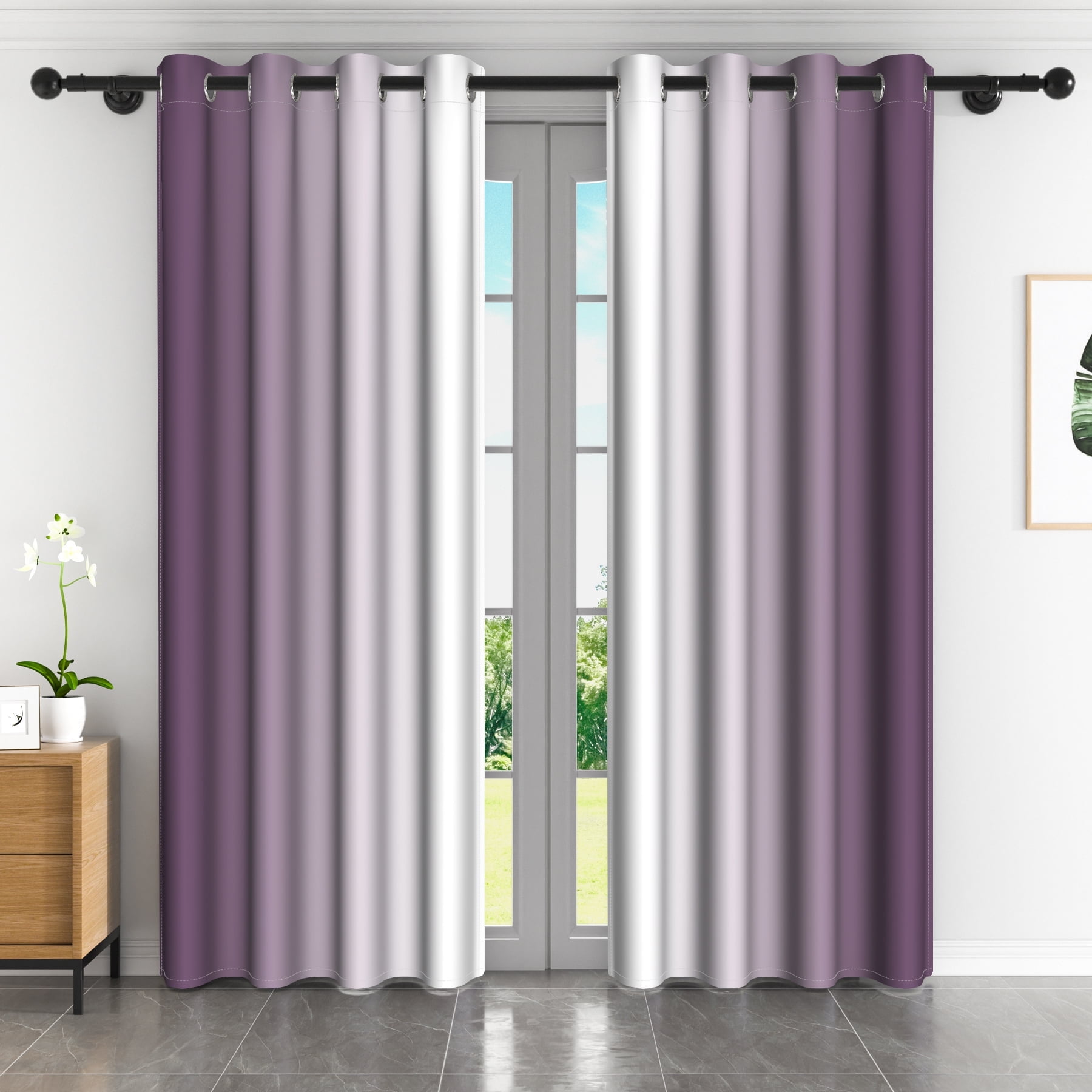 Lfeey Ombre Color Gradient Curtains, Children's Room Darkening Sole ...