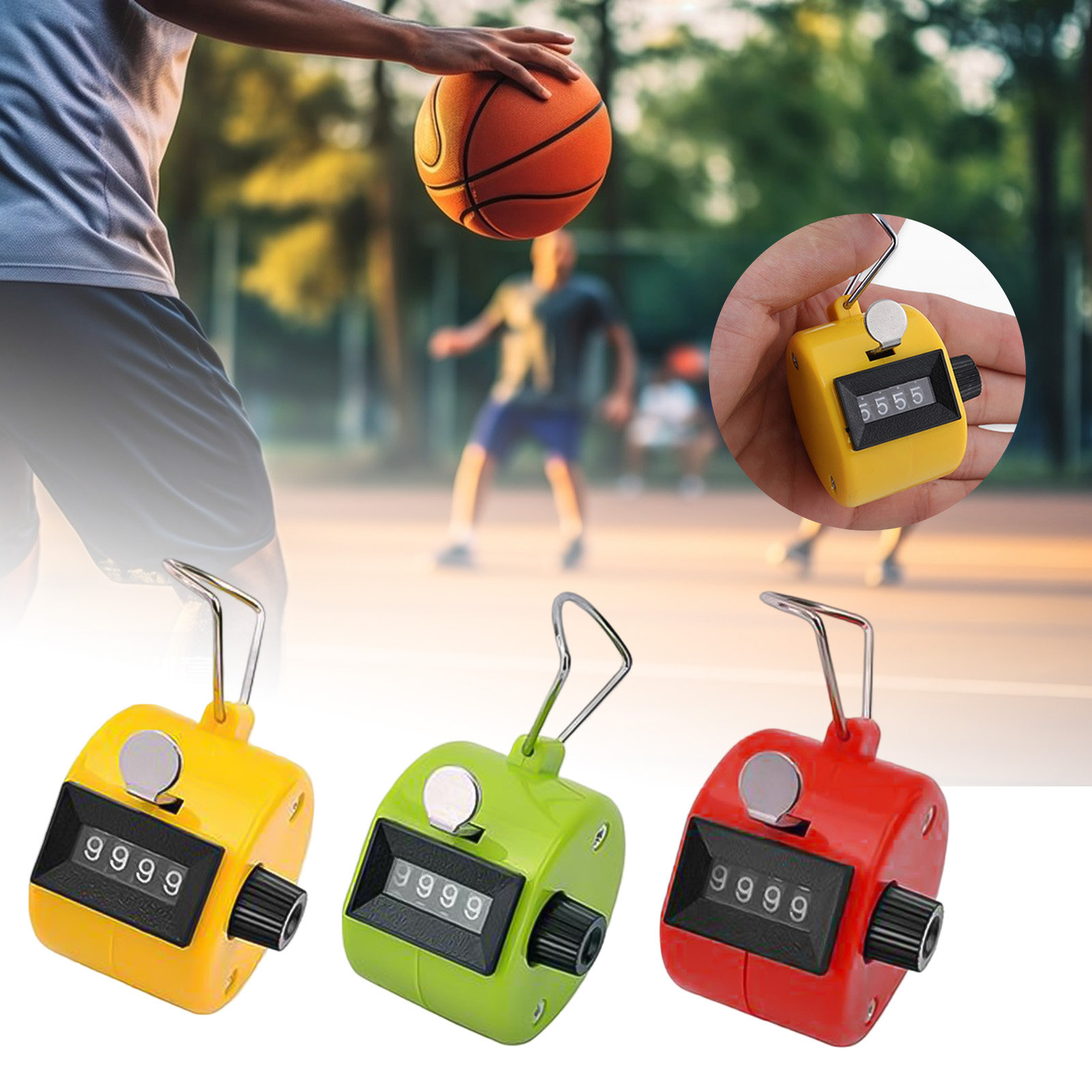 Lfhueenn Metal Counter Metal Hand Tally Counter Clicker 4 Digit Display ...