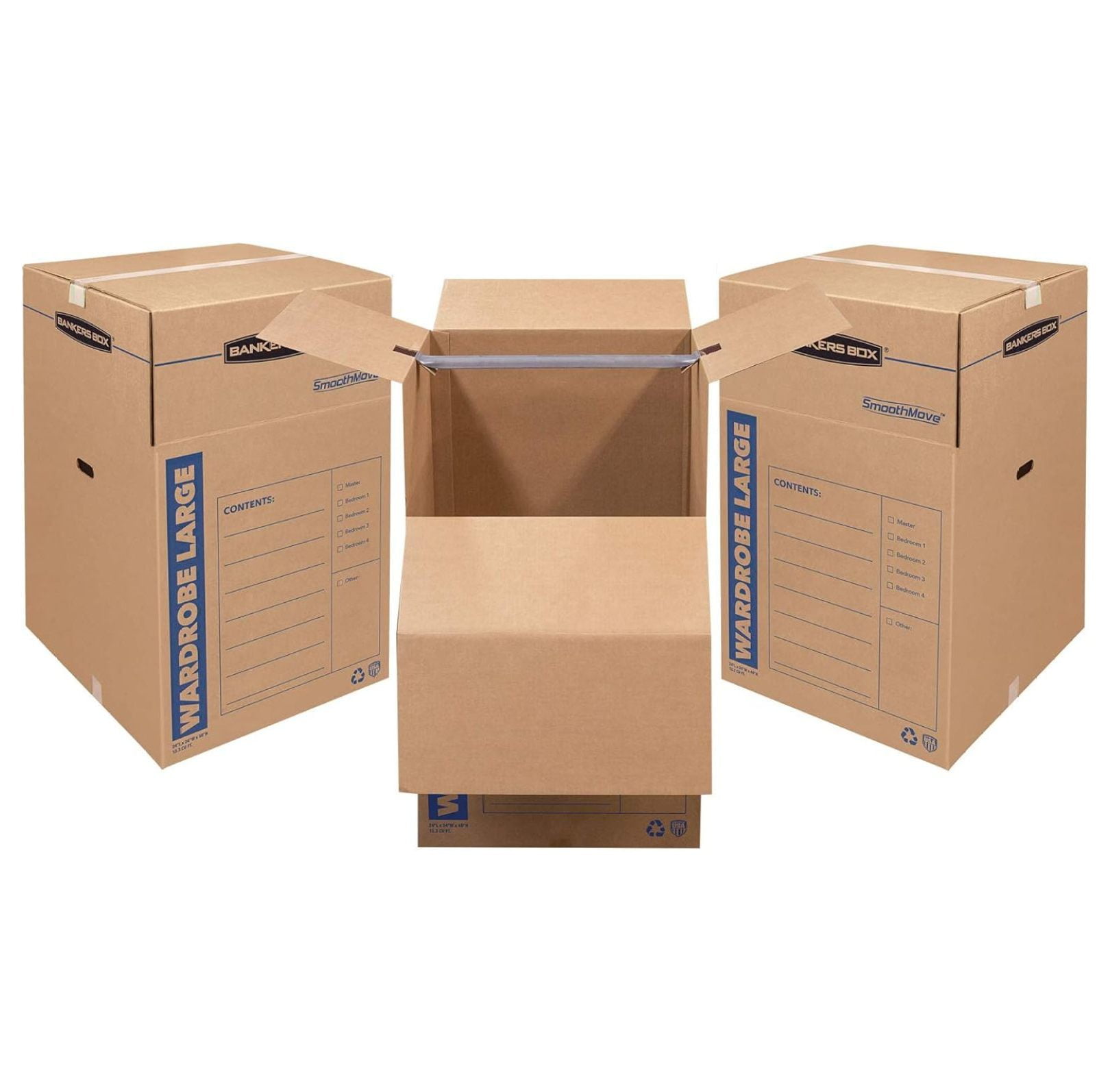 ‎LfucQd 3 Pack Large Wardrobe Moving Boxes with Handles, 24 x 24 x 40 ...