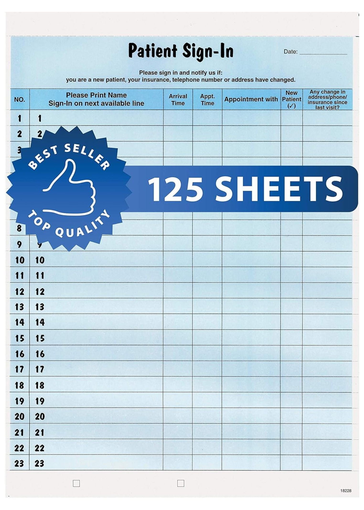 LfucQd Patient Sign-In Label Forms, 8-1/2" x 11" Form, Blue, 23 Labels ...