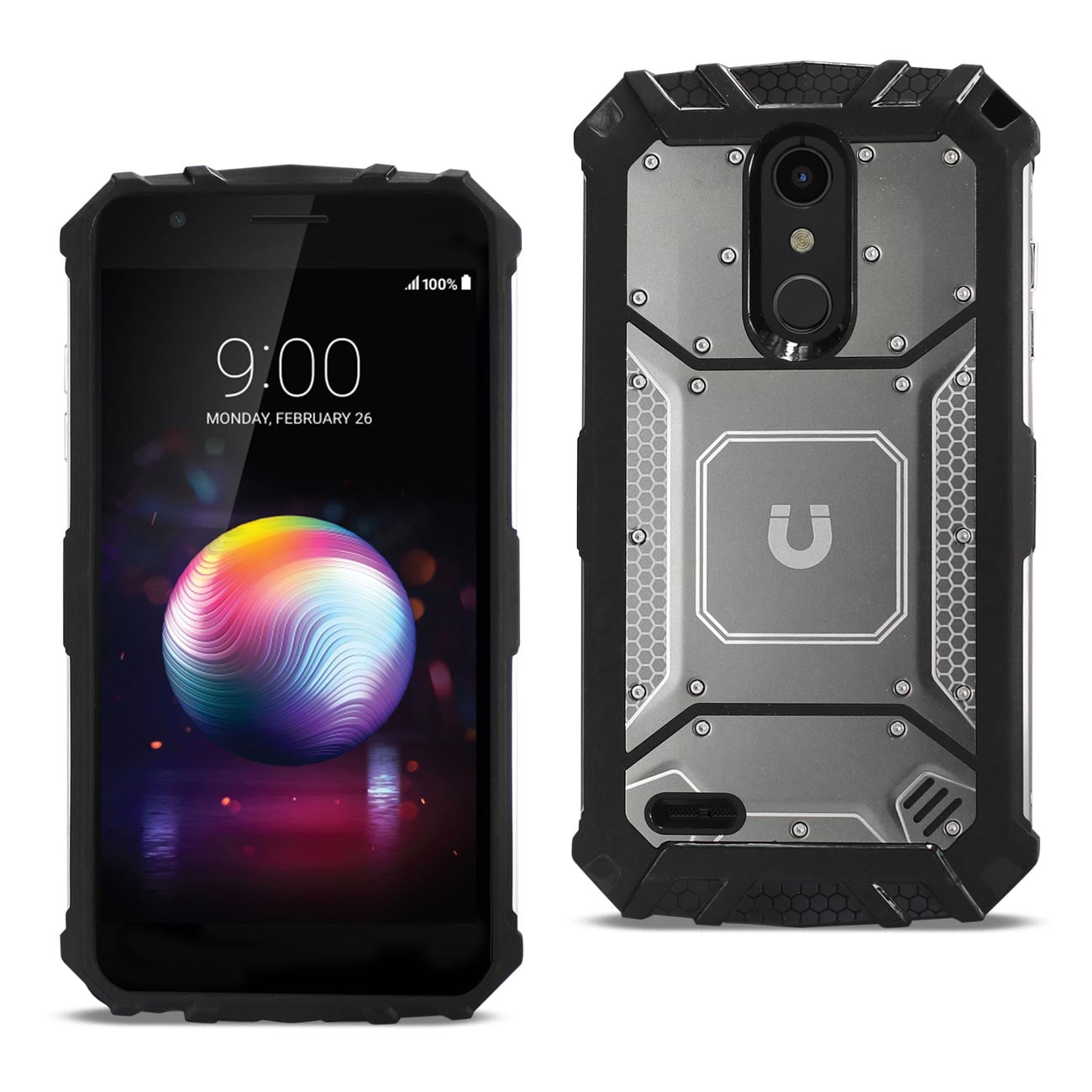 Lg K10(2018) Metallic Front Cover Case In Gray - Walmart.com