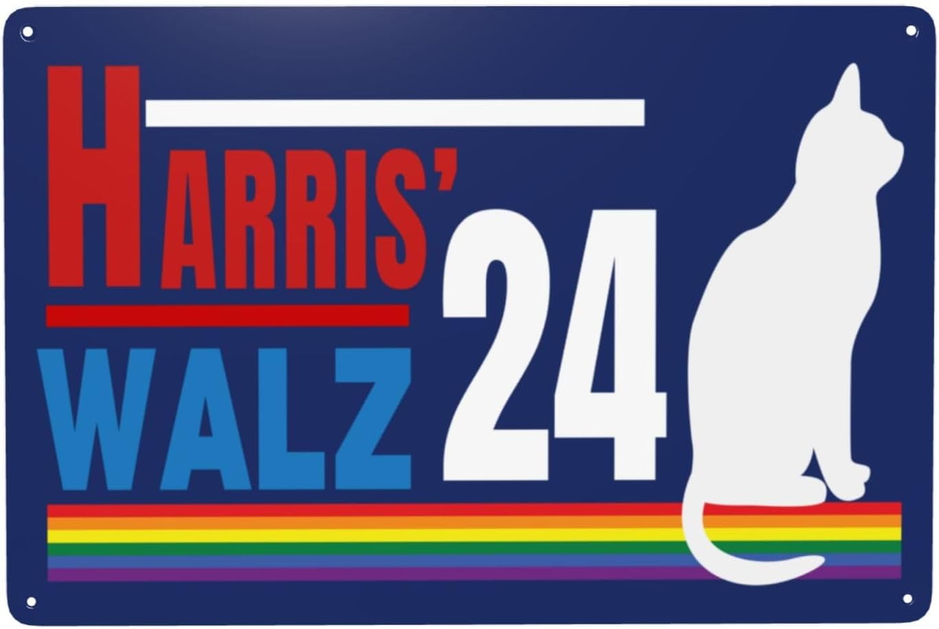 Lgbt Funny Cat For Kamala Harris Waltz sign Harris-Walz 2024 Election ...