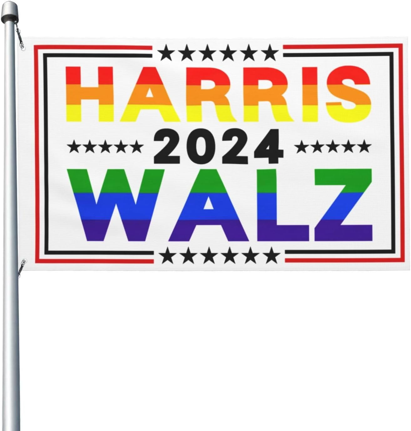 Lgbt Gay Pride Rainbow Kamala Harris Waltz Flag Outdoor Double Sided ...