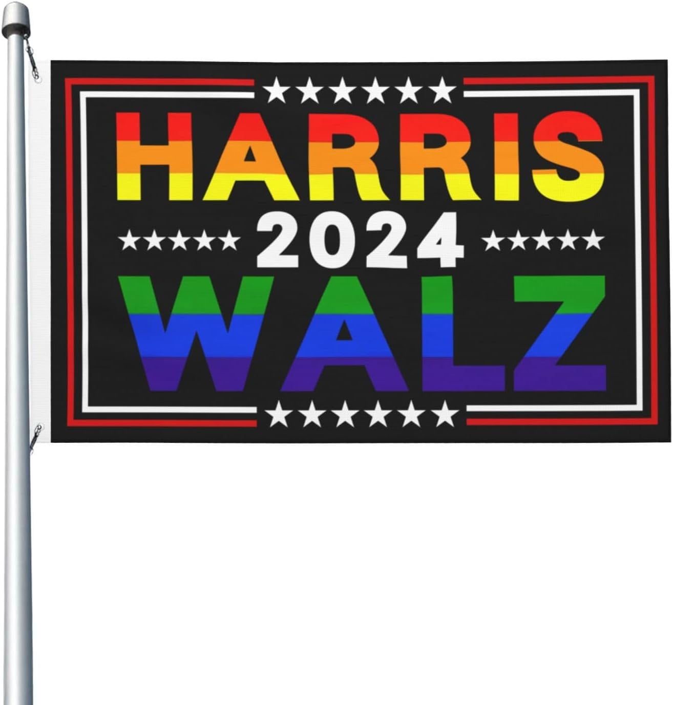 Lgbt Gay Pride Rainbow Kamala Harris Waltz Flag Outdoor Double Sided ...