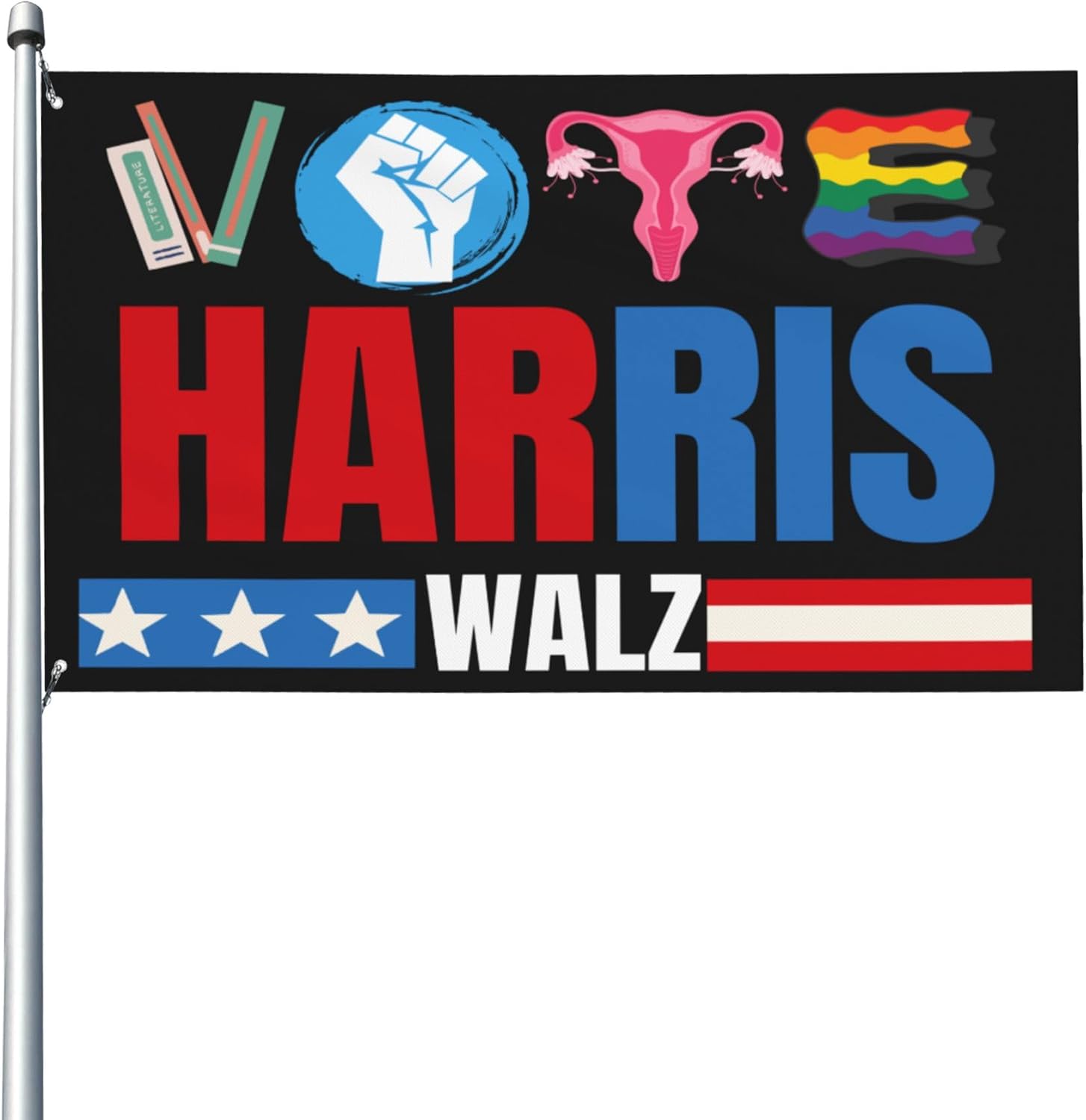 Lgbt Lgbtq For Kamala Harris Waltz 2024 Vote Harris 3x5 Flag Banner ...