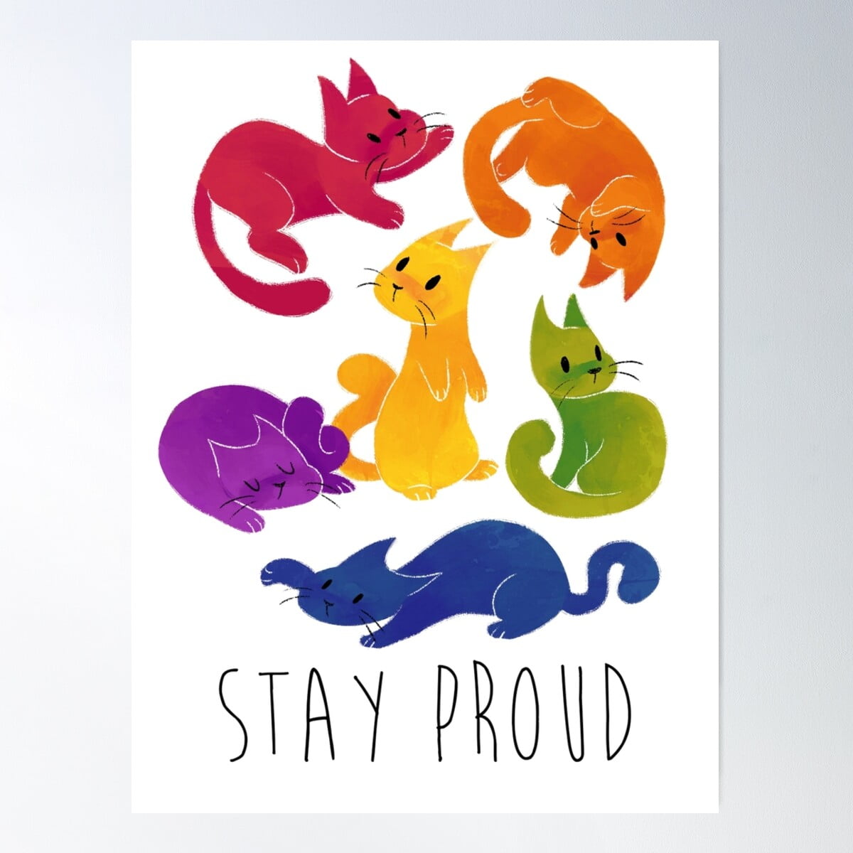 Lgbt + Pride Cats Poster Wall Art, Modern Wall Decor For Living Room ...