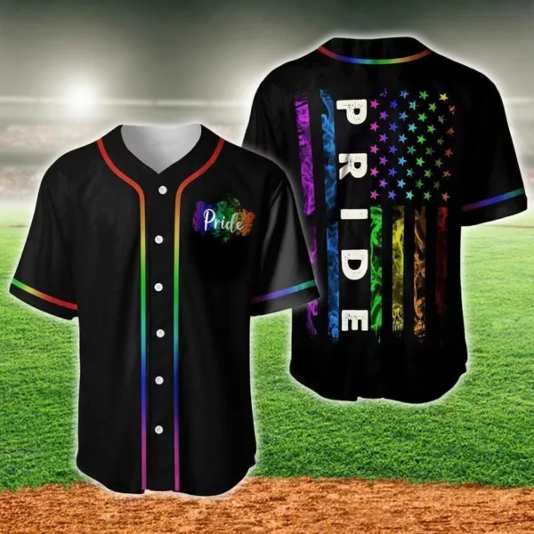 Lgbt Pride Flag Baseball Jersey Shirt, Lgbt American Flag Baseball ...