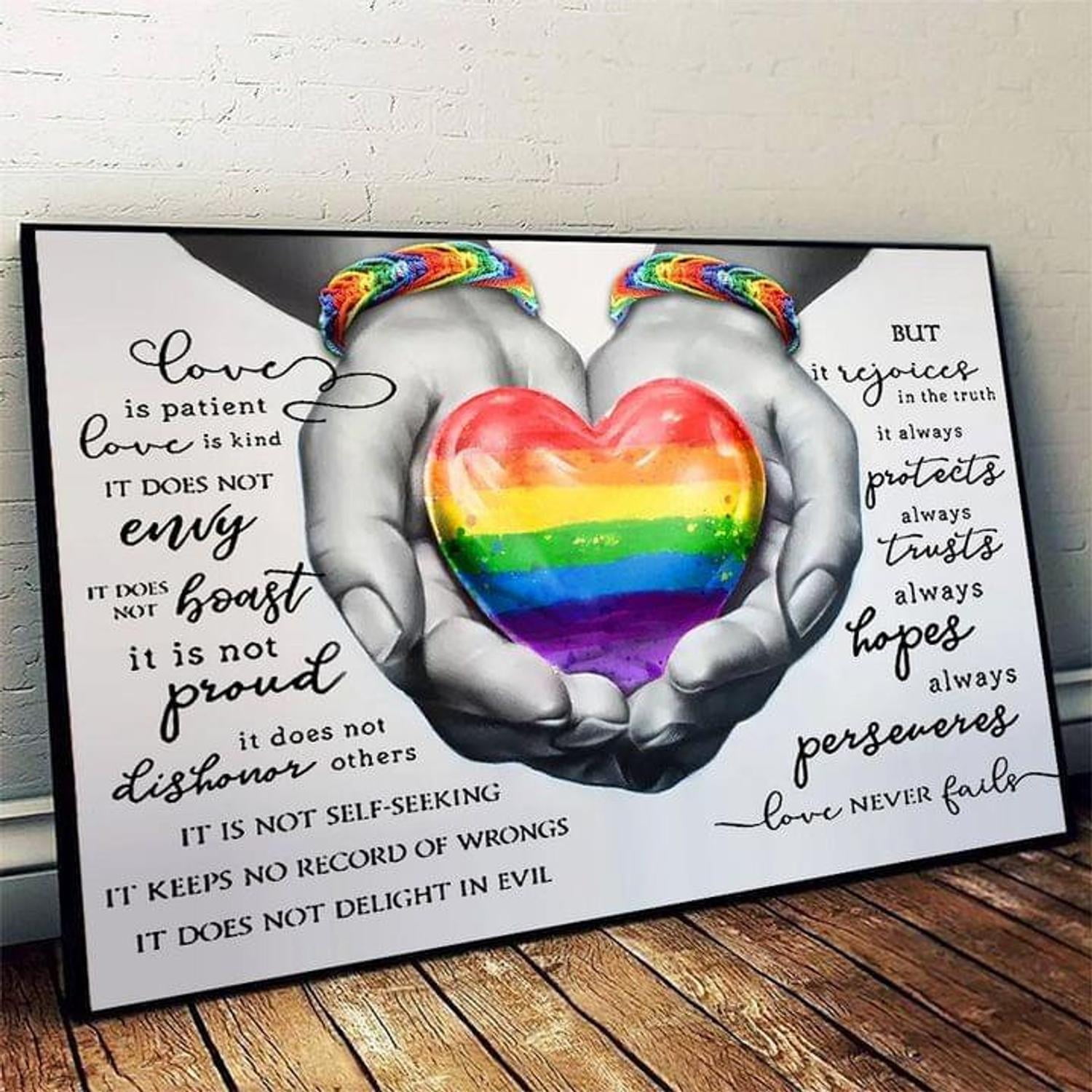 Lgbt Pride Poster Lgbt Rainbow Heart I Choose You Pride Month Wall Art ...