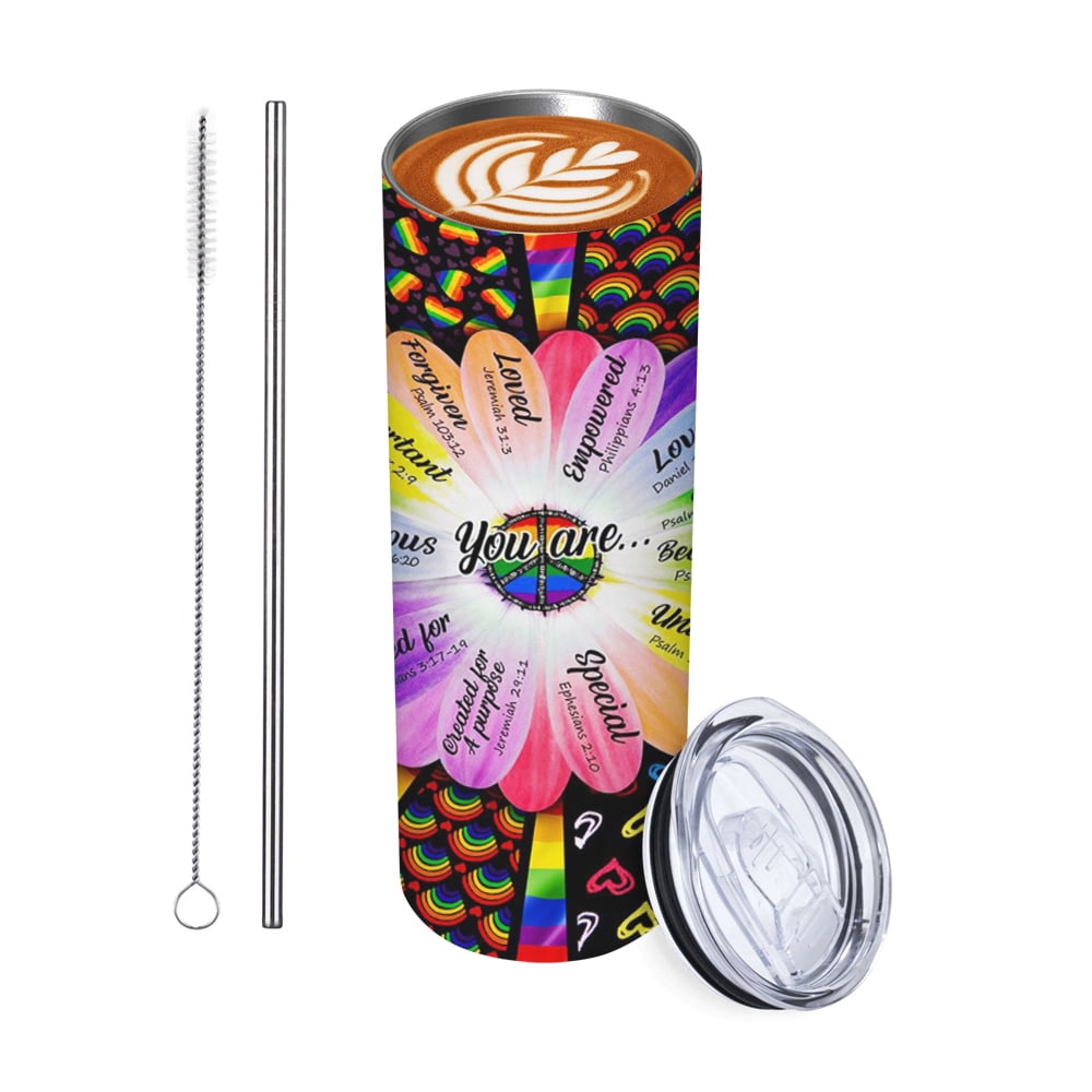 Lgbt Pride Rainbow 20oz Coffee Mug Cup,Stainless Steel Thermos Water ...