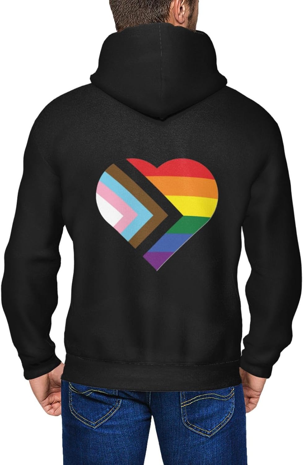 Lgbt Rainbow And Transgender Pride Flag Heart Men's Long Sleeve Shirts ...