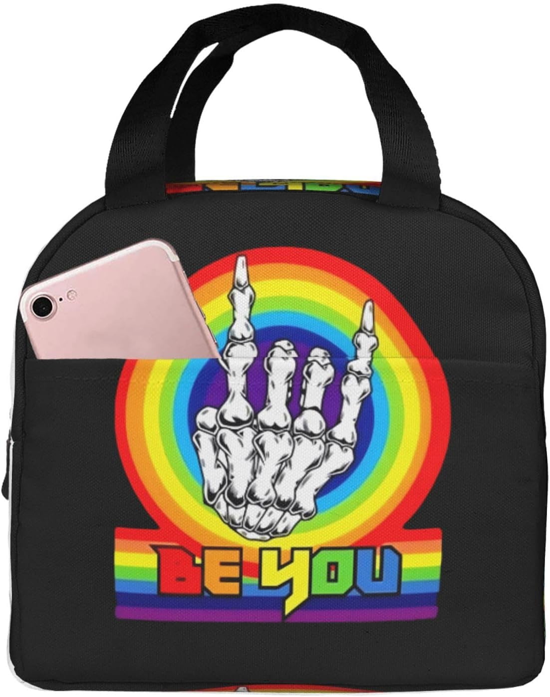 Lgbt Rainbow Gay Pride Flag Rock Skull Gesture Be Youlunch Box ...