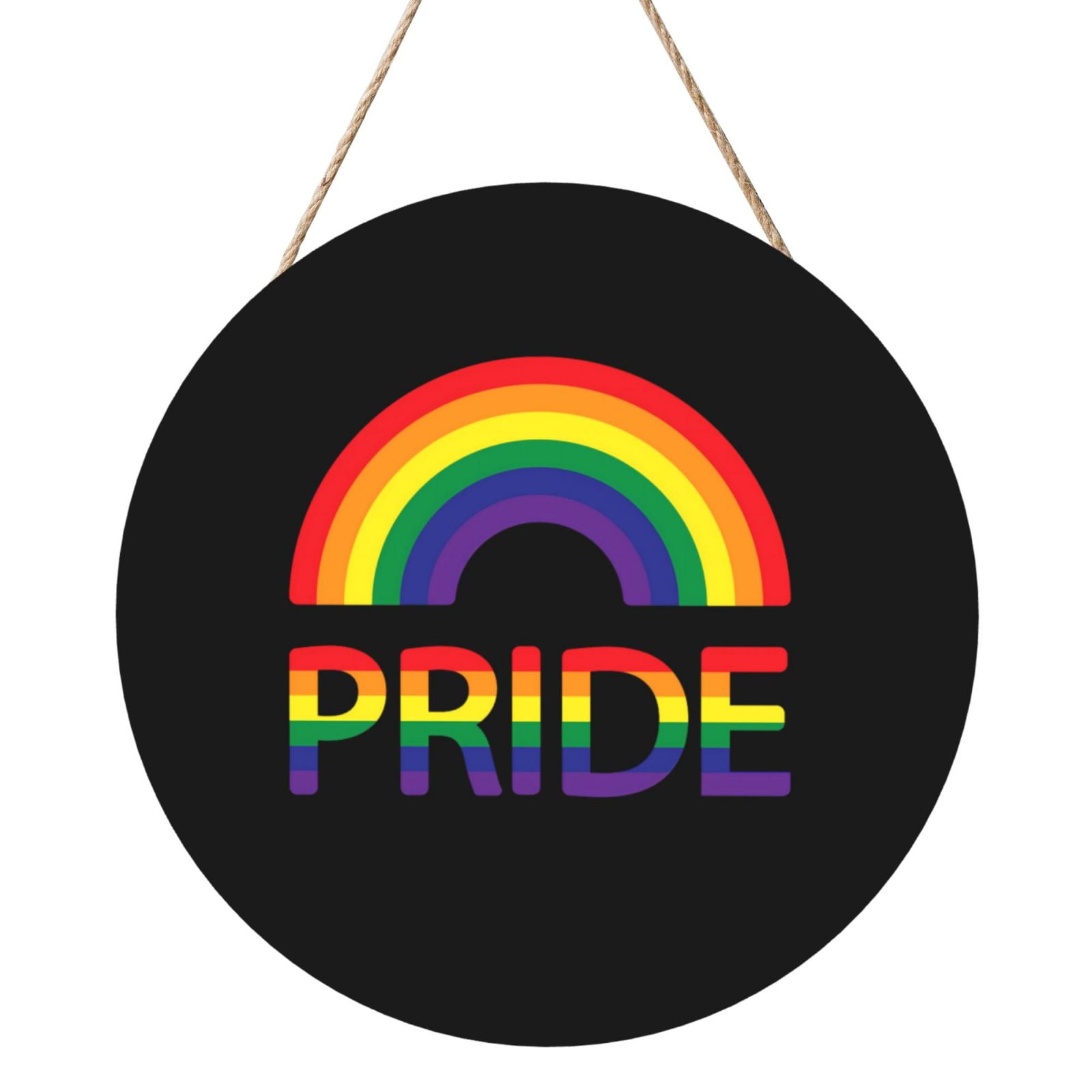 Lgbt Rainbow Pride Wooden Hanging Sign Ornament Welcome Sign For Front ...