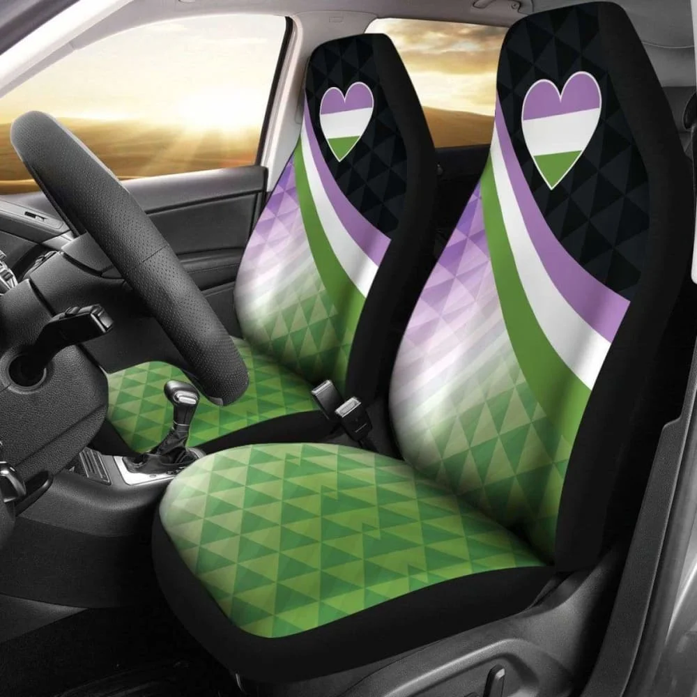 Lgbt S Car Seat Covers Genderqueer Flag Pack of 2 Universal Front Seat ...