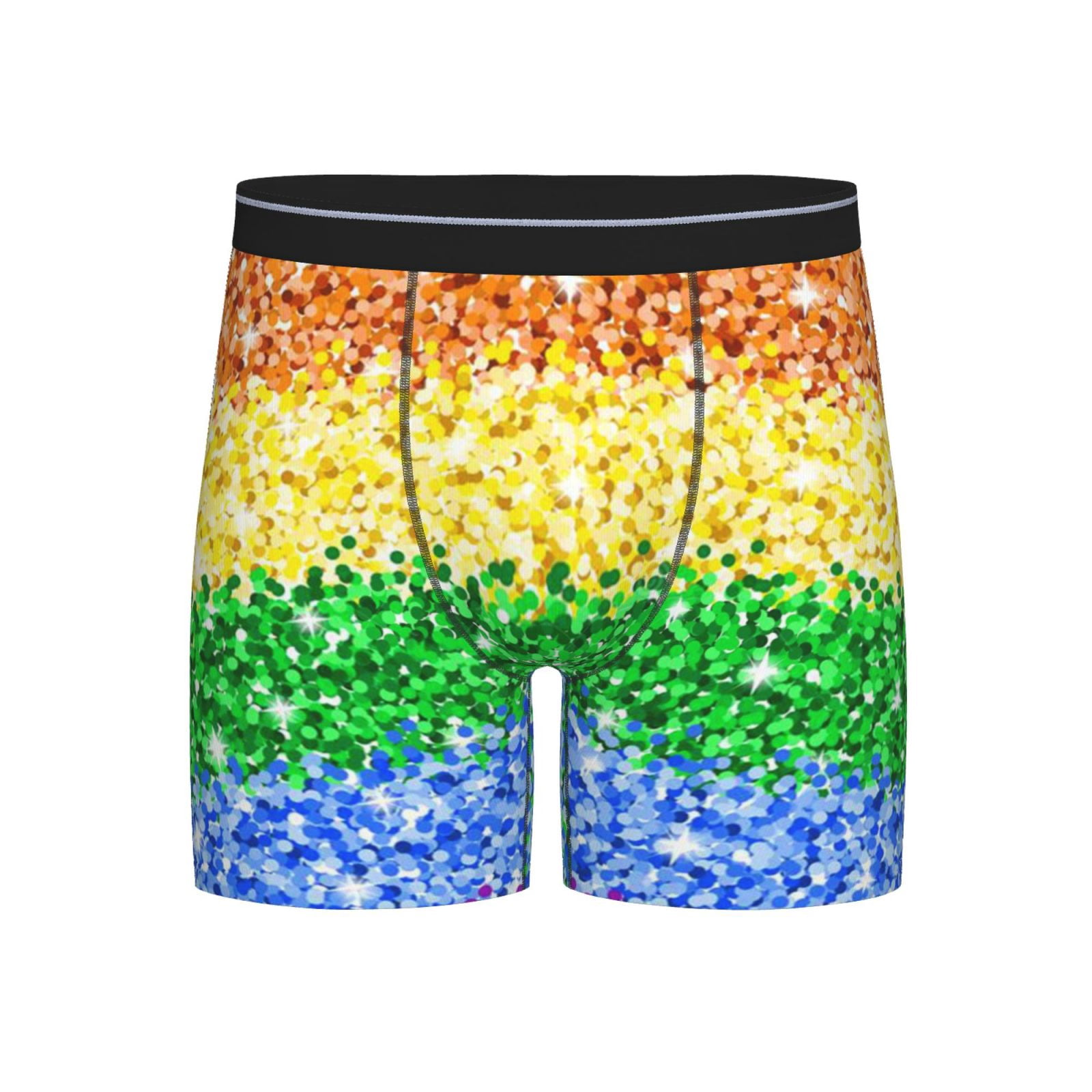 Lgbt Sparkle Glitter Pride Flag Underwear For Men,Soft Boxer Briefs ...