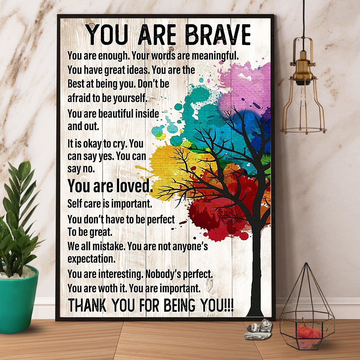 Lgbt Tree You Are Brave Thank You For Being You Paper Poster No Frame ...