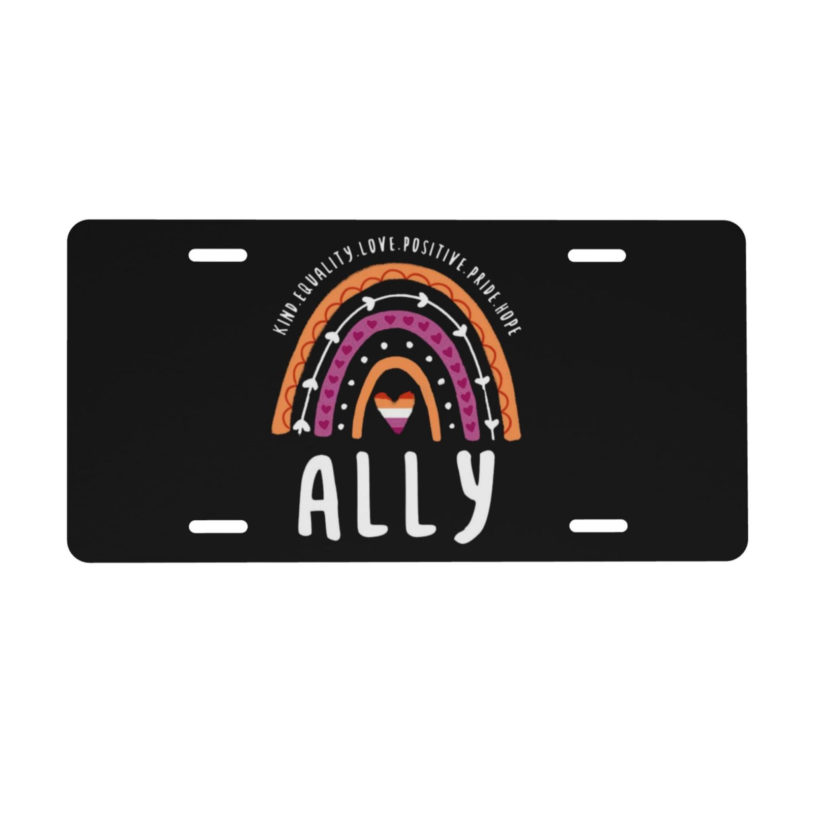 Lgbtq G-ay Lesbian Ally Pride Flag License Plate Funny Aluminum Car ...
