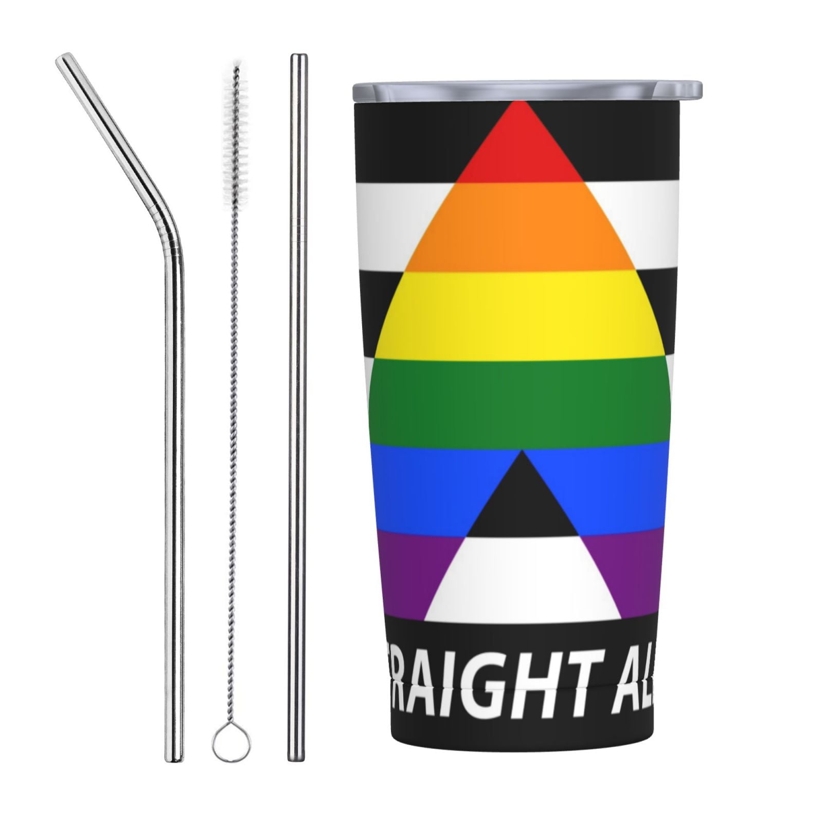 Lgbtq Gay Straight Ally Pride Flag 20 Oz Insulated Stainless Steel ...